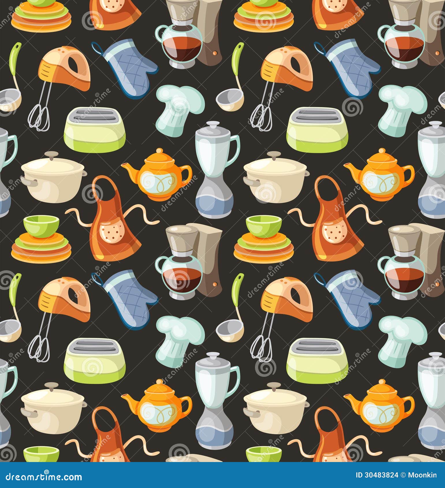 Seamless Pattern with Kitchen Tools and Cooking Icons. Stock Vector ... Seamless Pattern with Kitchen Tools and Cooking Icons. Stock Vector ...