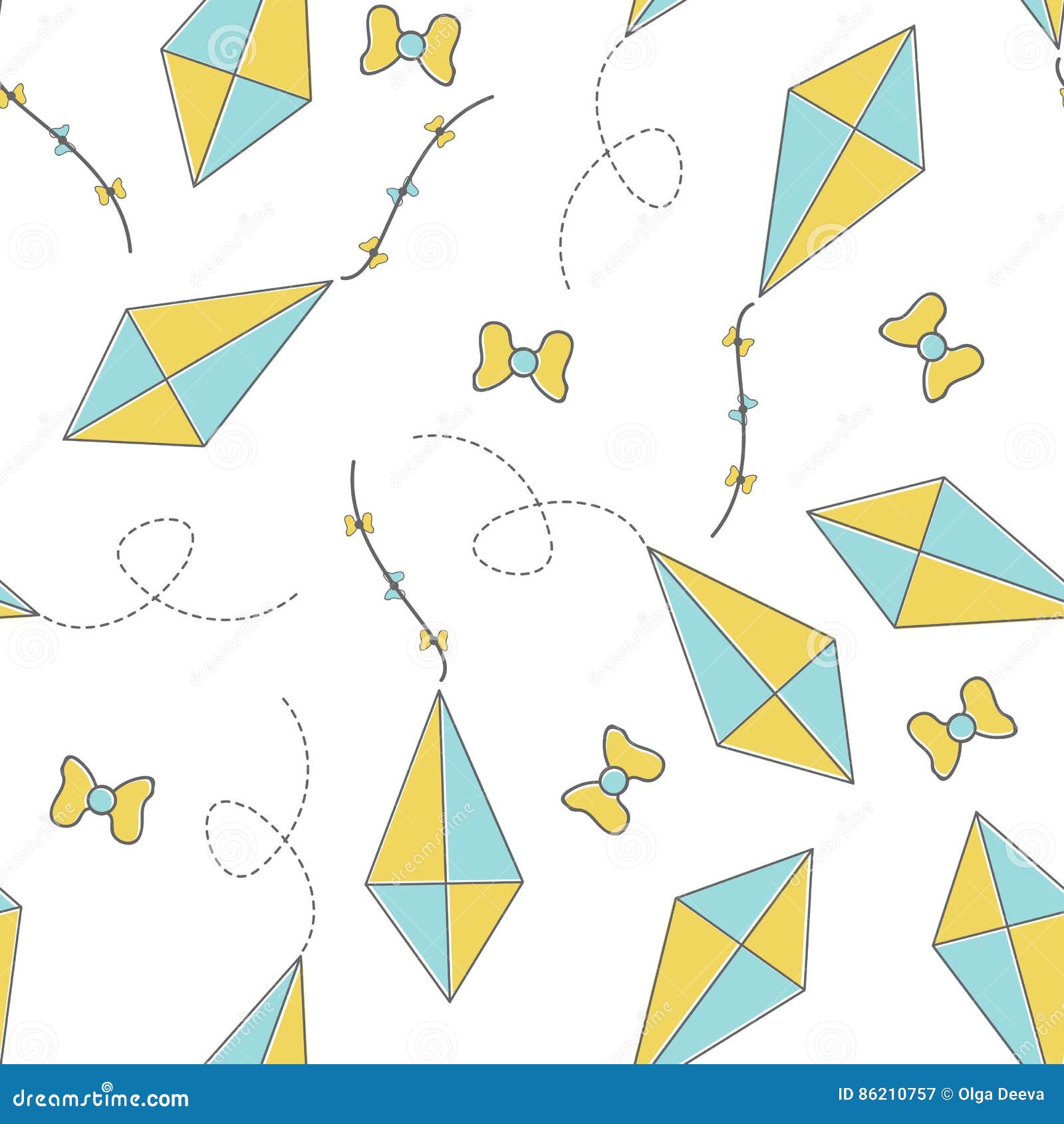 Seamless Pattern with Kite stock vector. Illustration of scrapbook ...