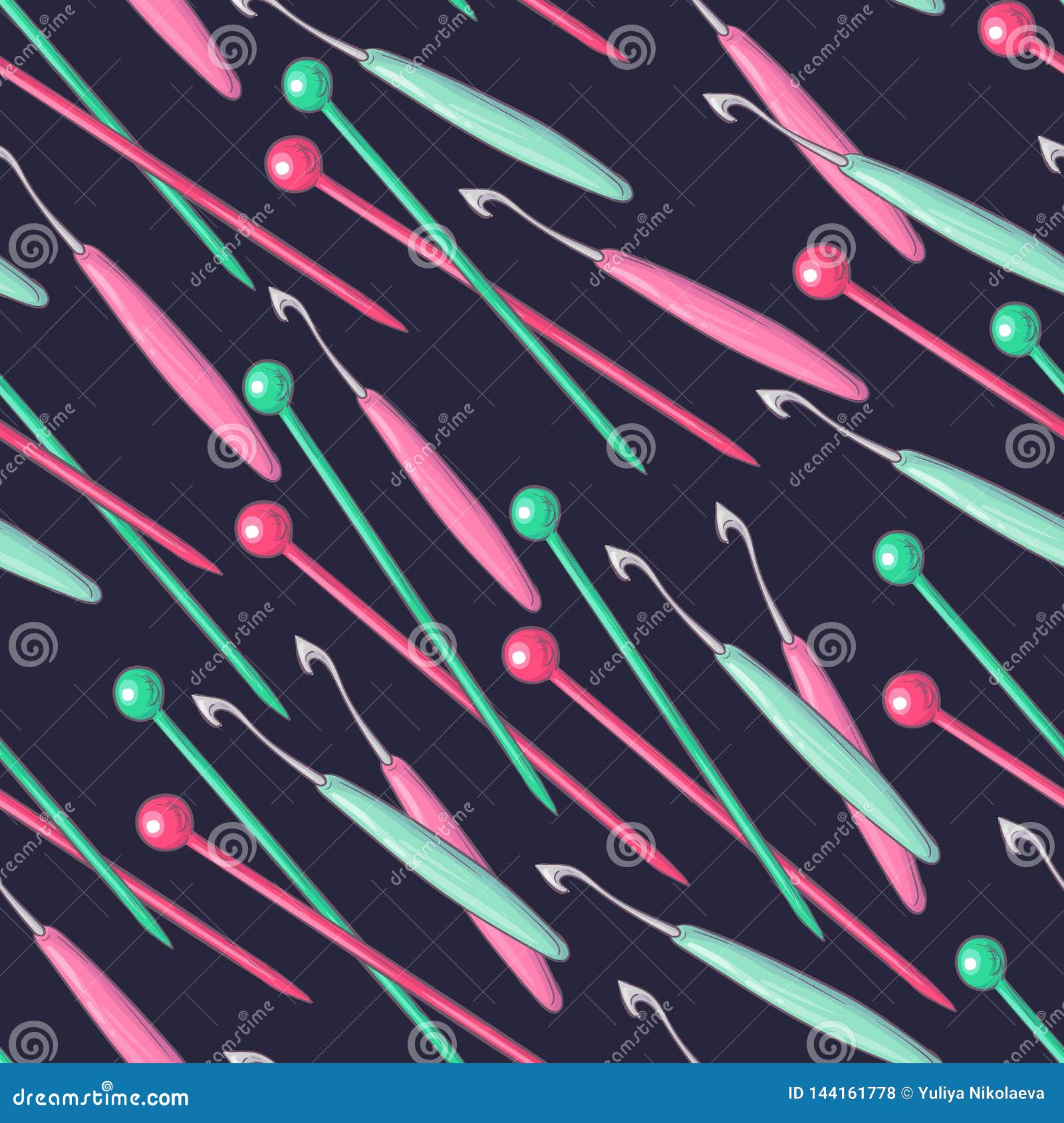 Seamless Pattern Knitted Clothes Tangle of Spokes. Hand Drawing Stock ...