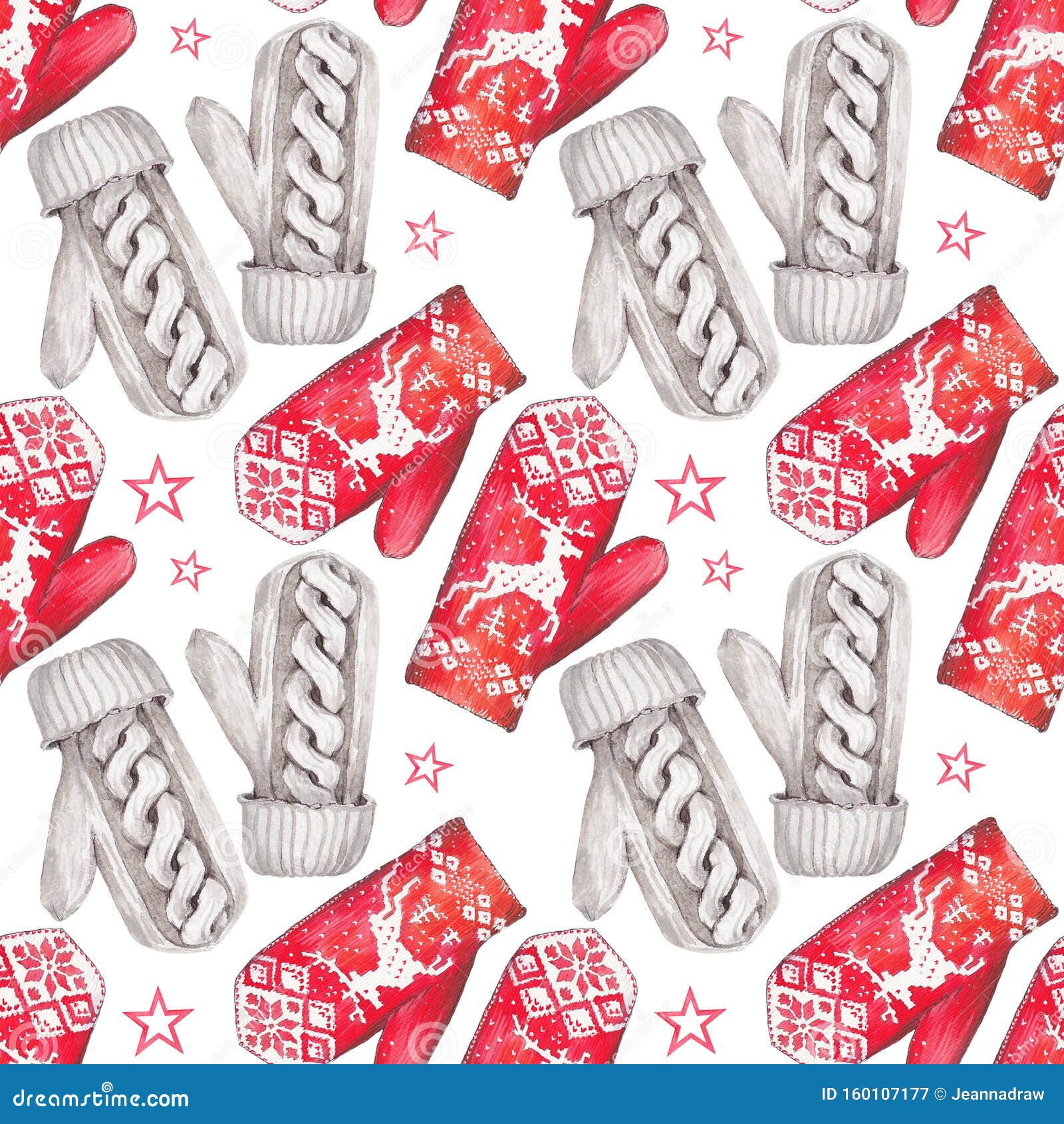 Seamless Pattern with Knitted Mittens. Stock Illustration ...