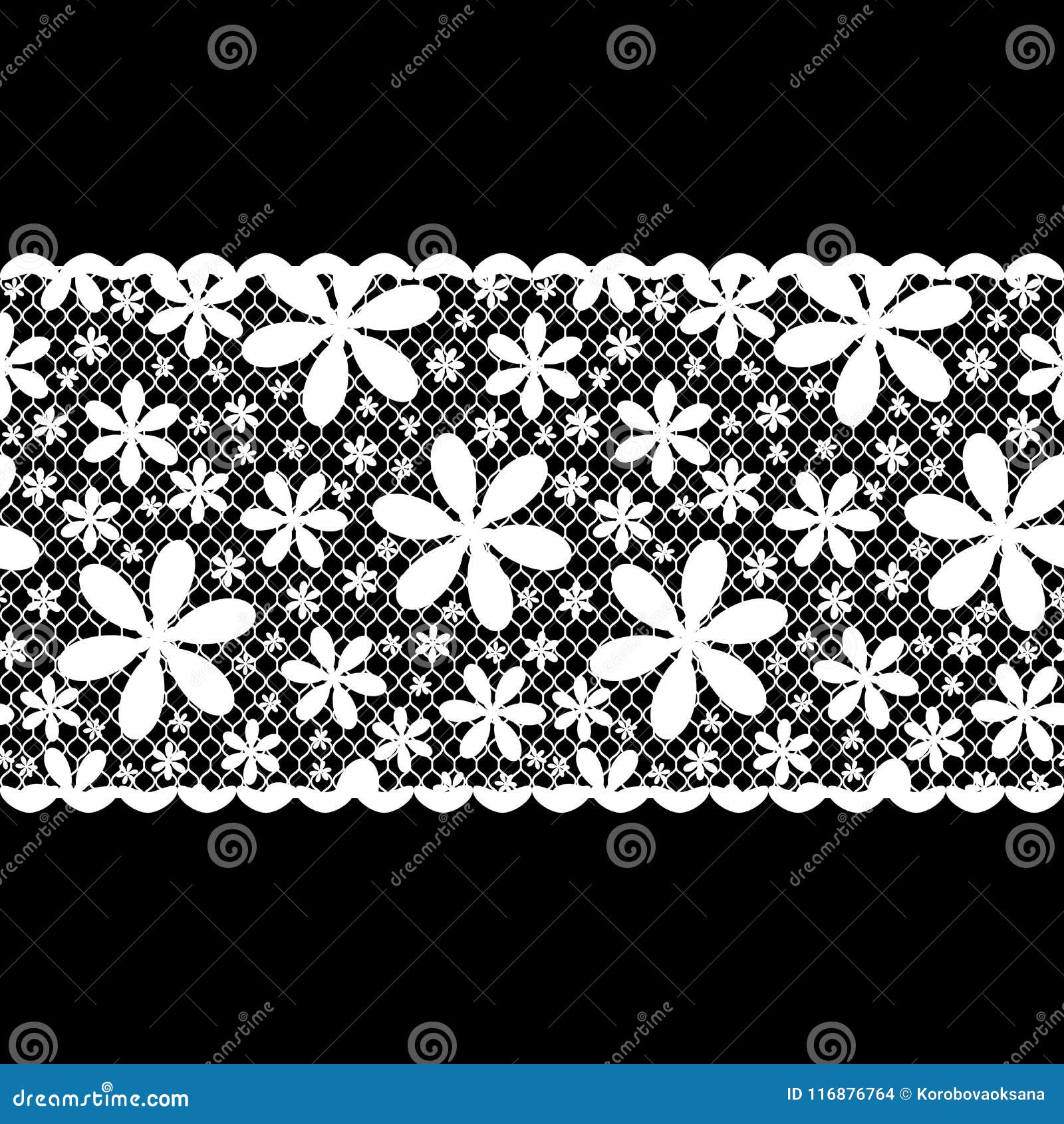Seamless Pattern Lace, Black and White Stock Illustration ...