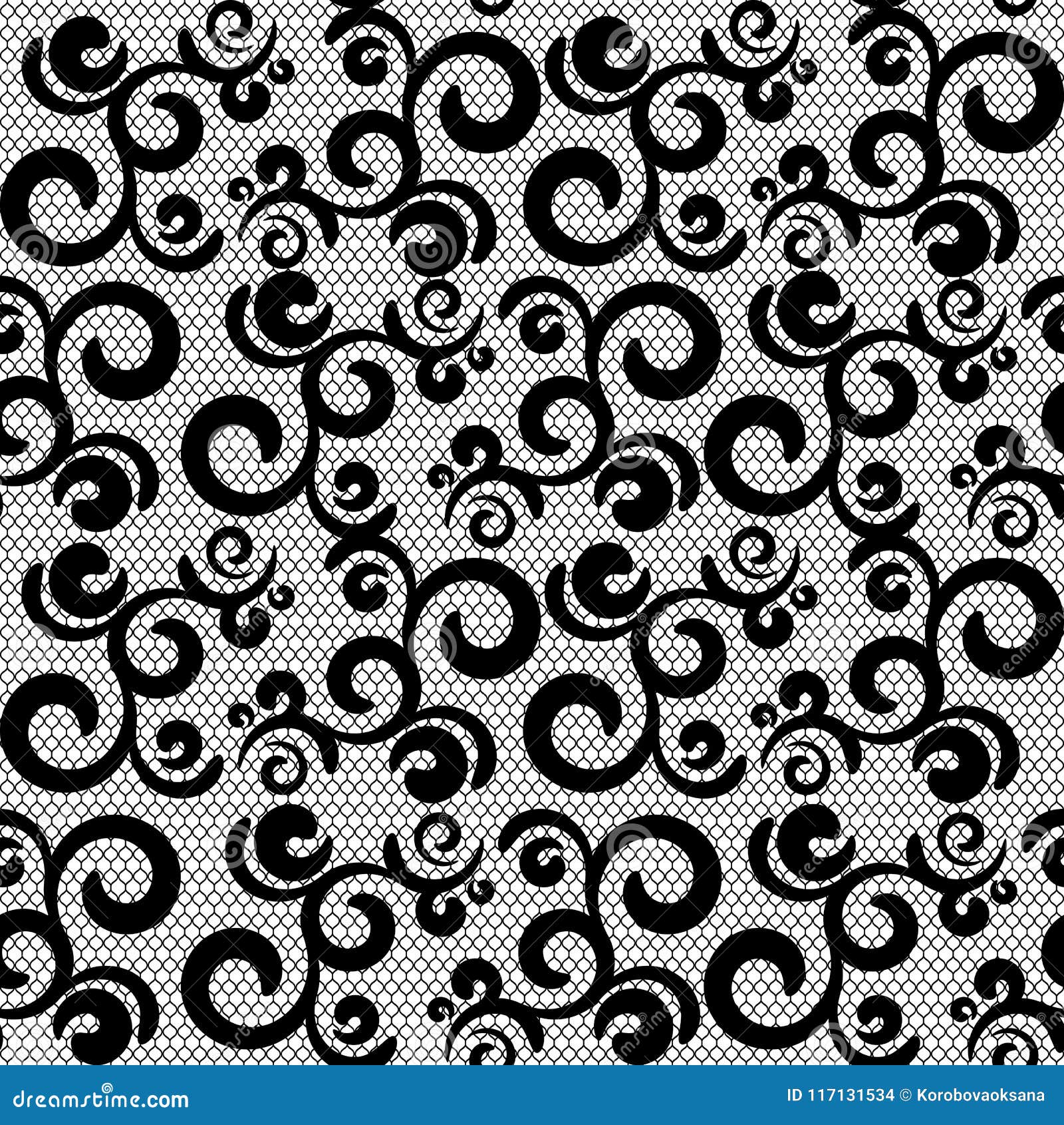 Seamless Pattern Lace, White and Black Color Stock Illustration ...