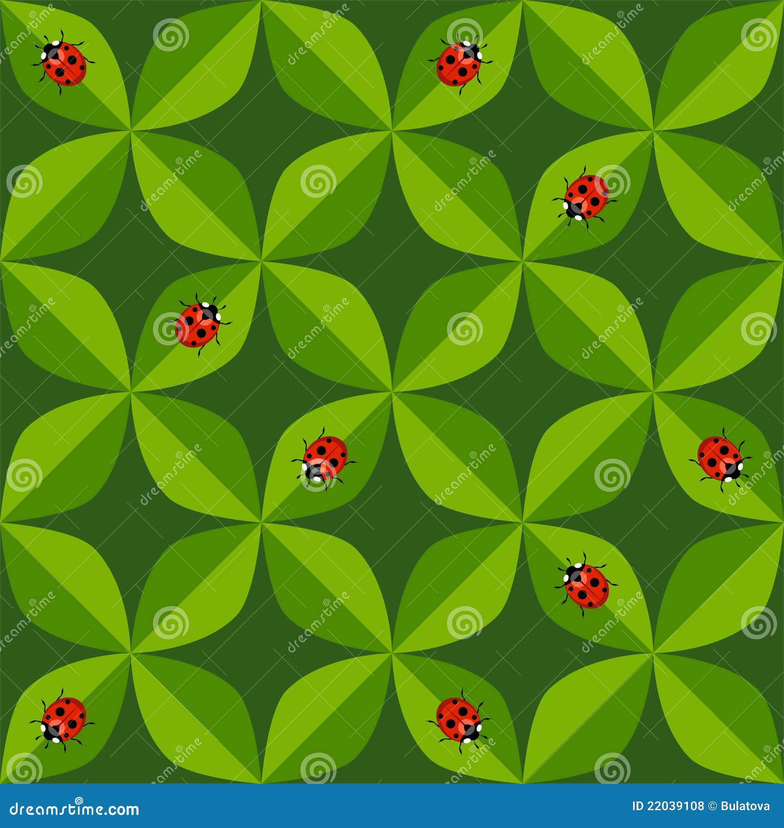 Seamless Pattern with Ladybug Stock Vector - Illustration of season ...