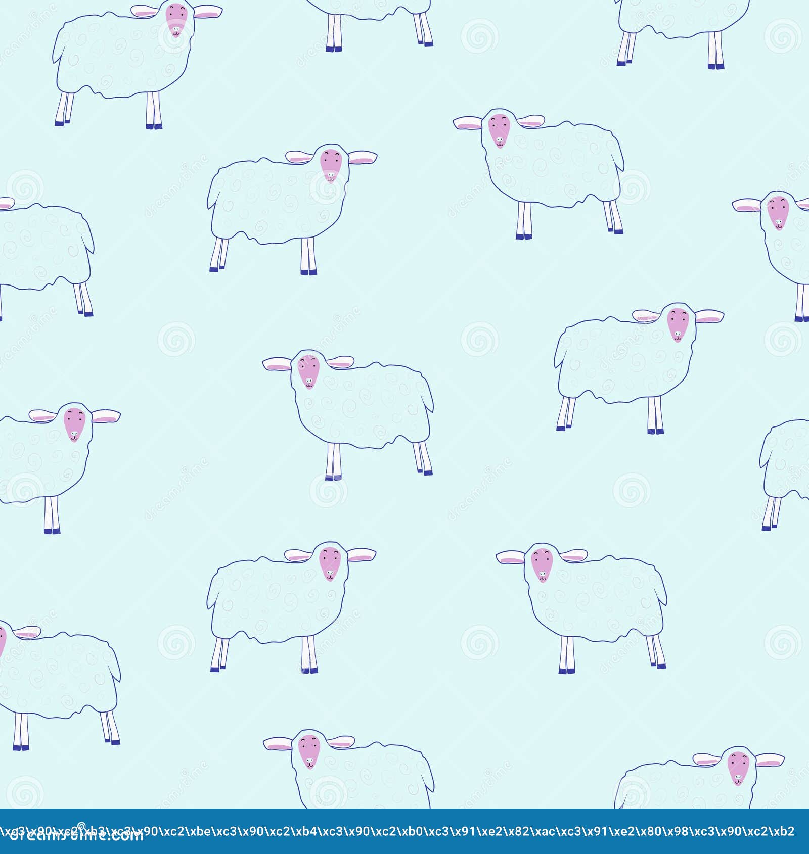 Seamless Pattern of Lamb. Background of Rams Stock Vector ...