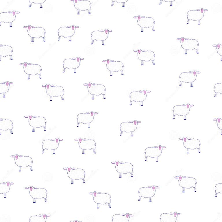 Seamless Pattern of Lamb. Background of Rams Stock Vector ...