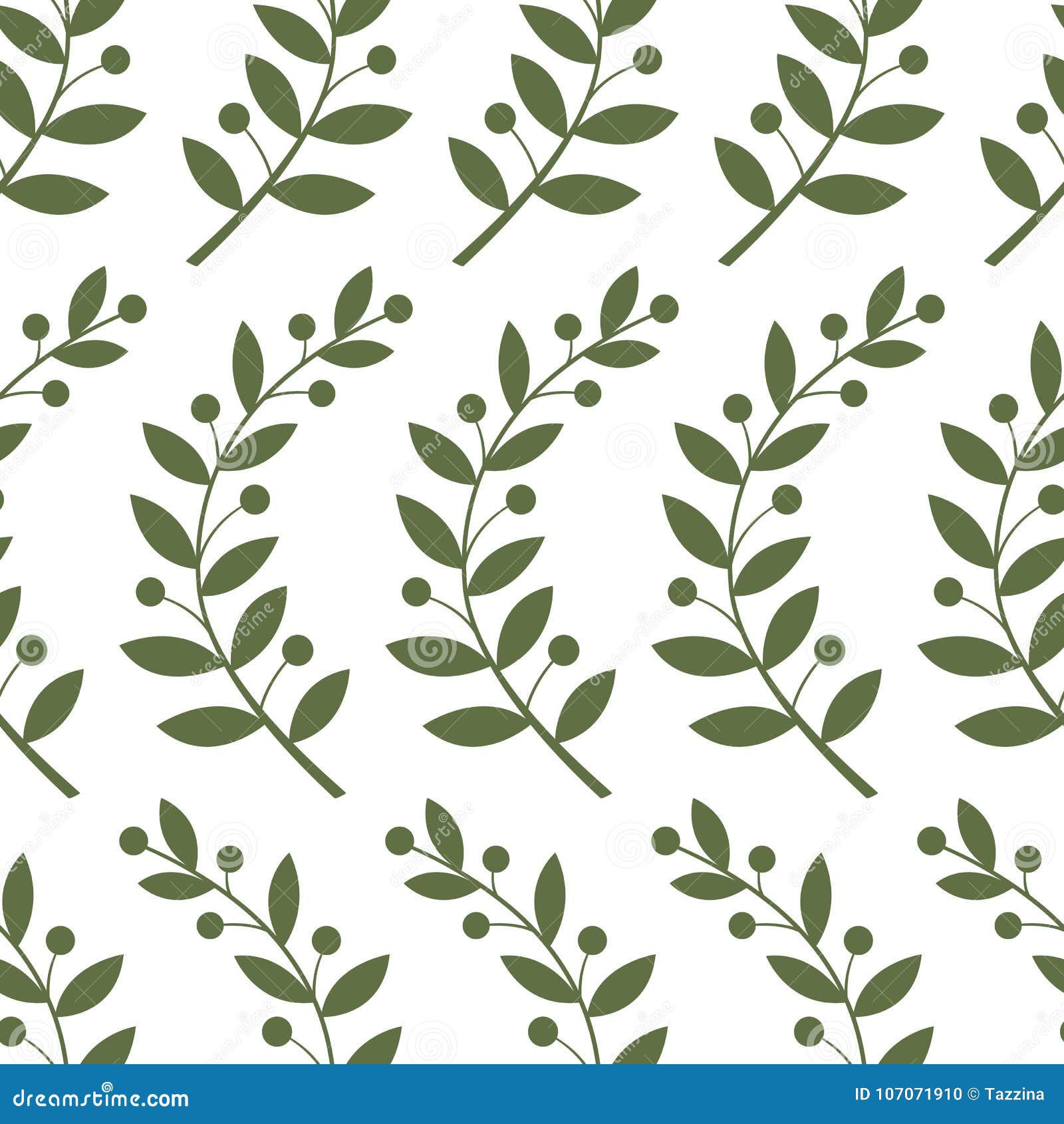 Seamless Pattern with Laurel Branches Stock Vector - Illustration of ...