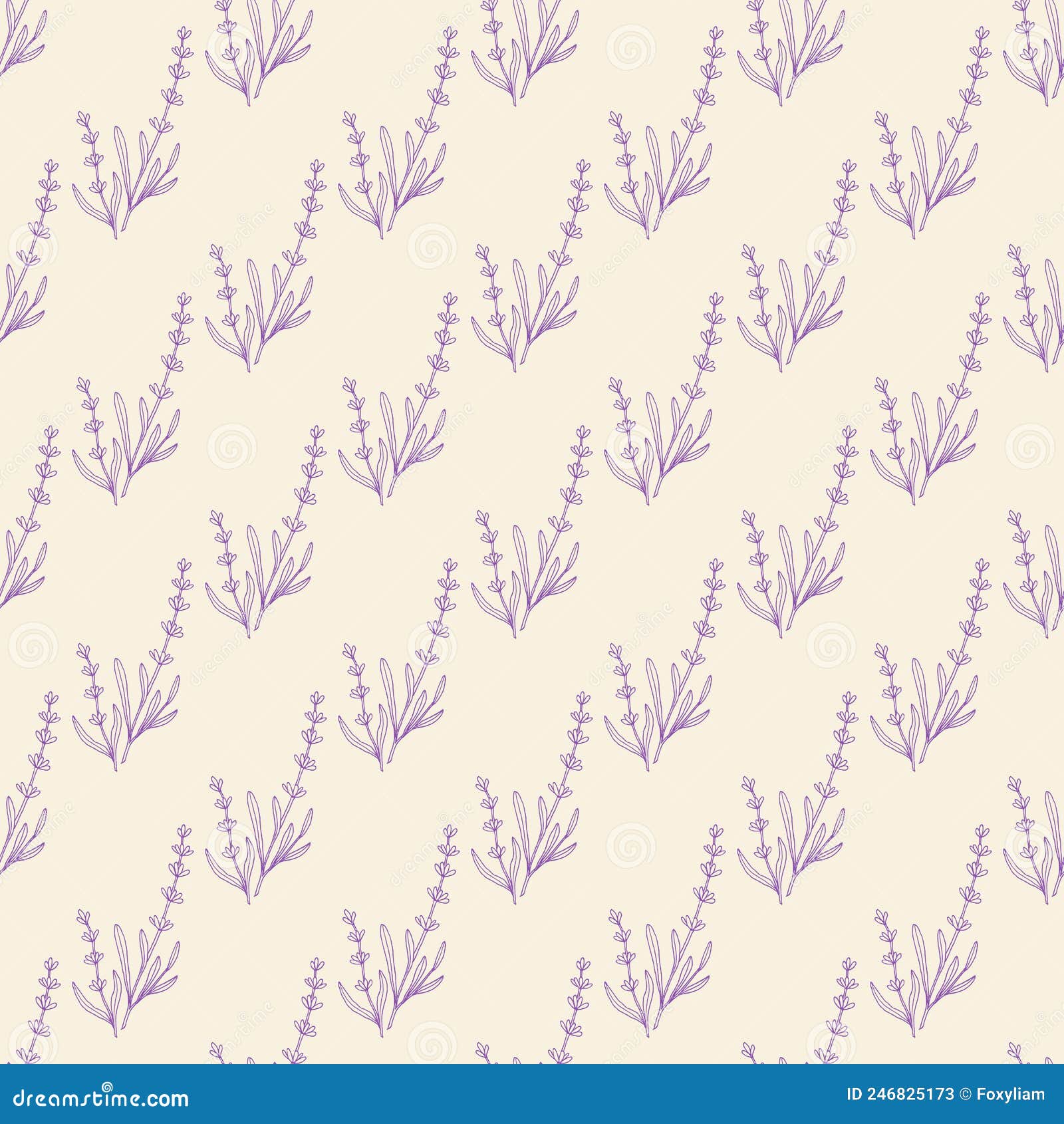 Seamless Pattern of Lavender Flowers Stock Vector - Illustration of ...