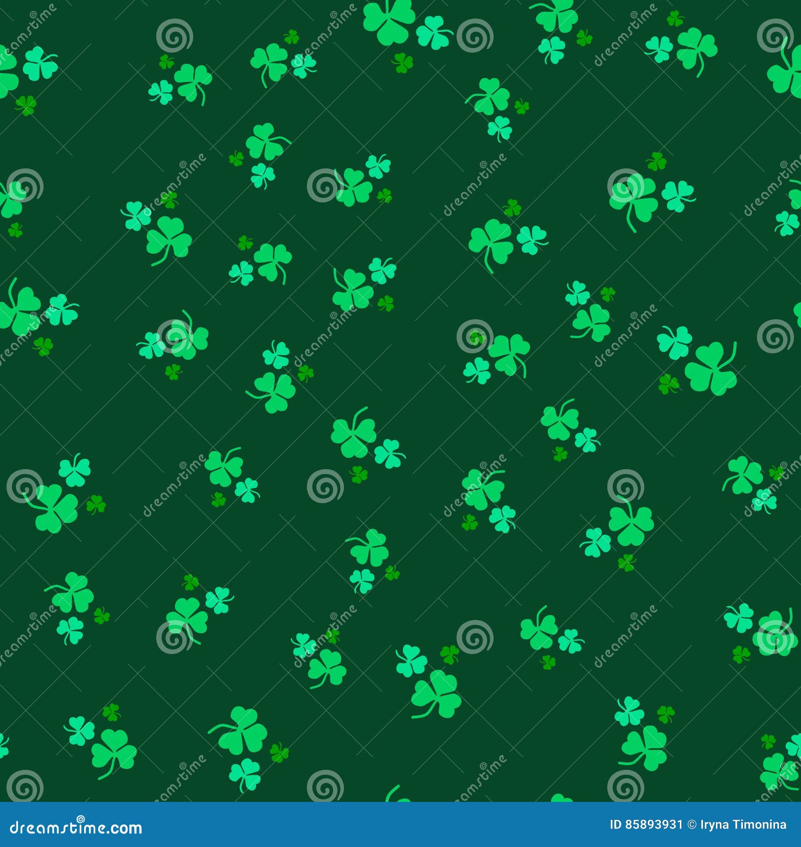 Seamless Pattern Of Leaf Clover St Patrick S Day Stock Vector
