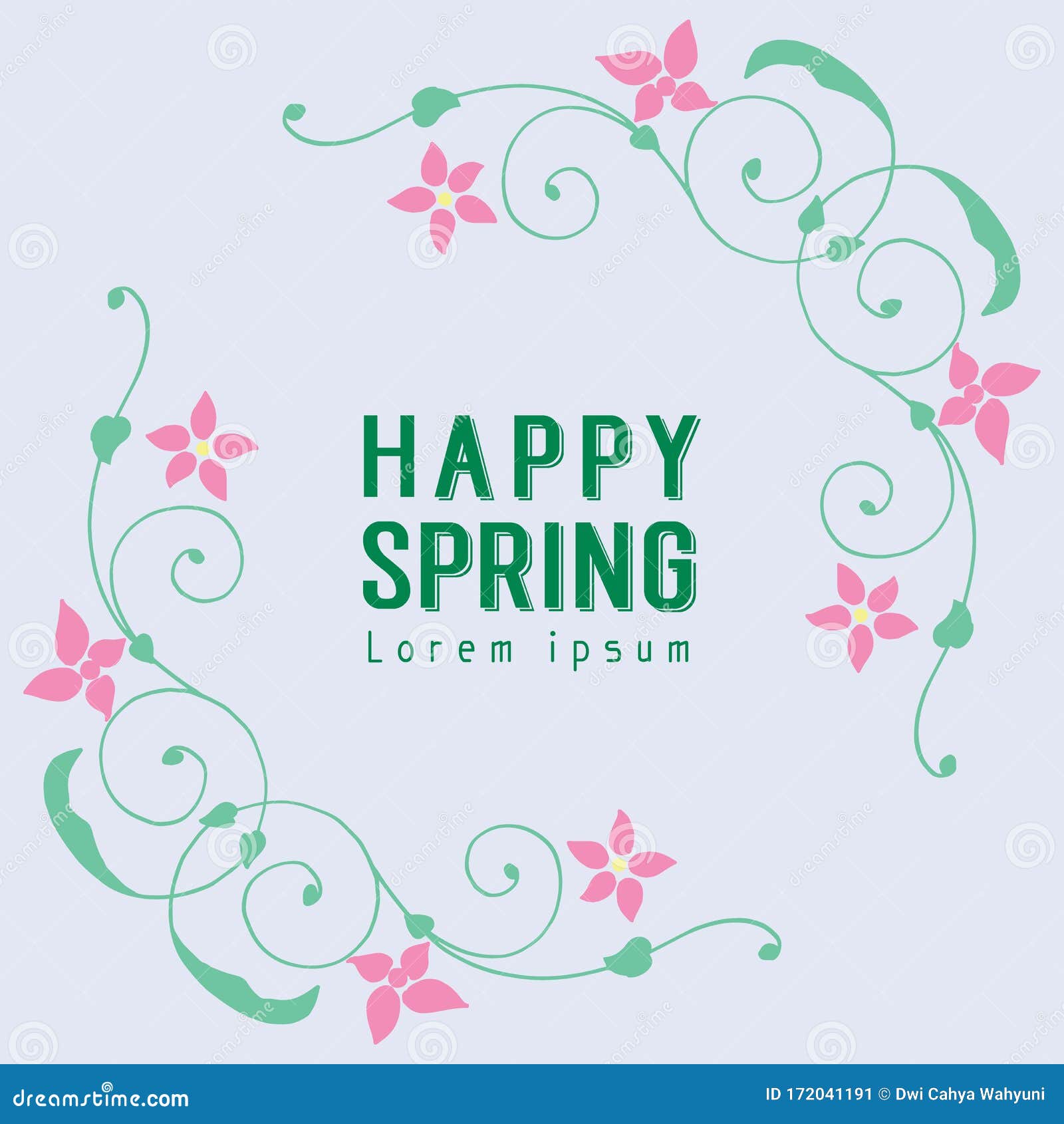 Seamless Pattern of Leaf and Flower Frame, for Happy Spring Invitation ...