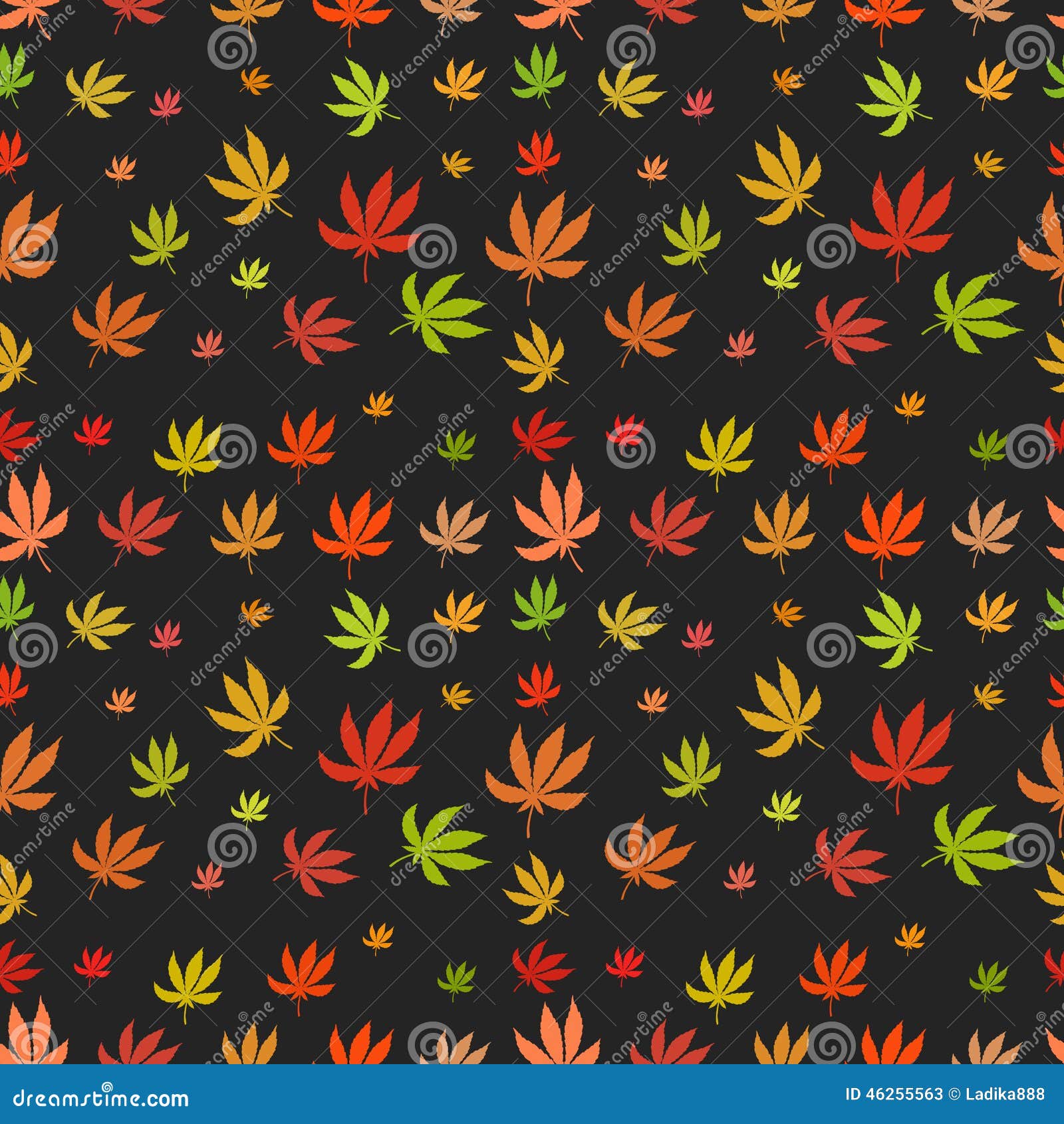 Seamless Pattern of Leaf Marijuana Different Stock Vector ...