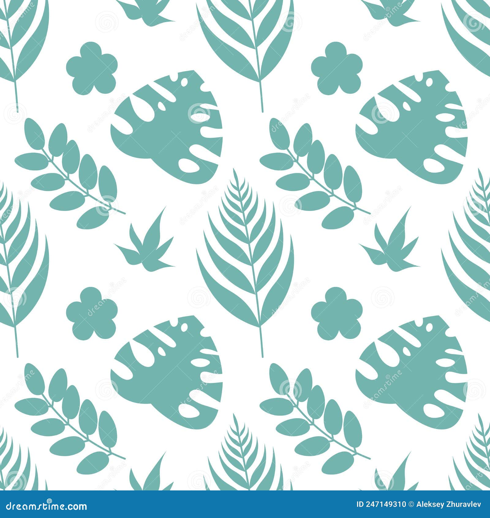 Seamless Pattern with Leaf Vector Illustration, Simple Batik Motif Palm ...