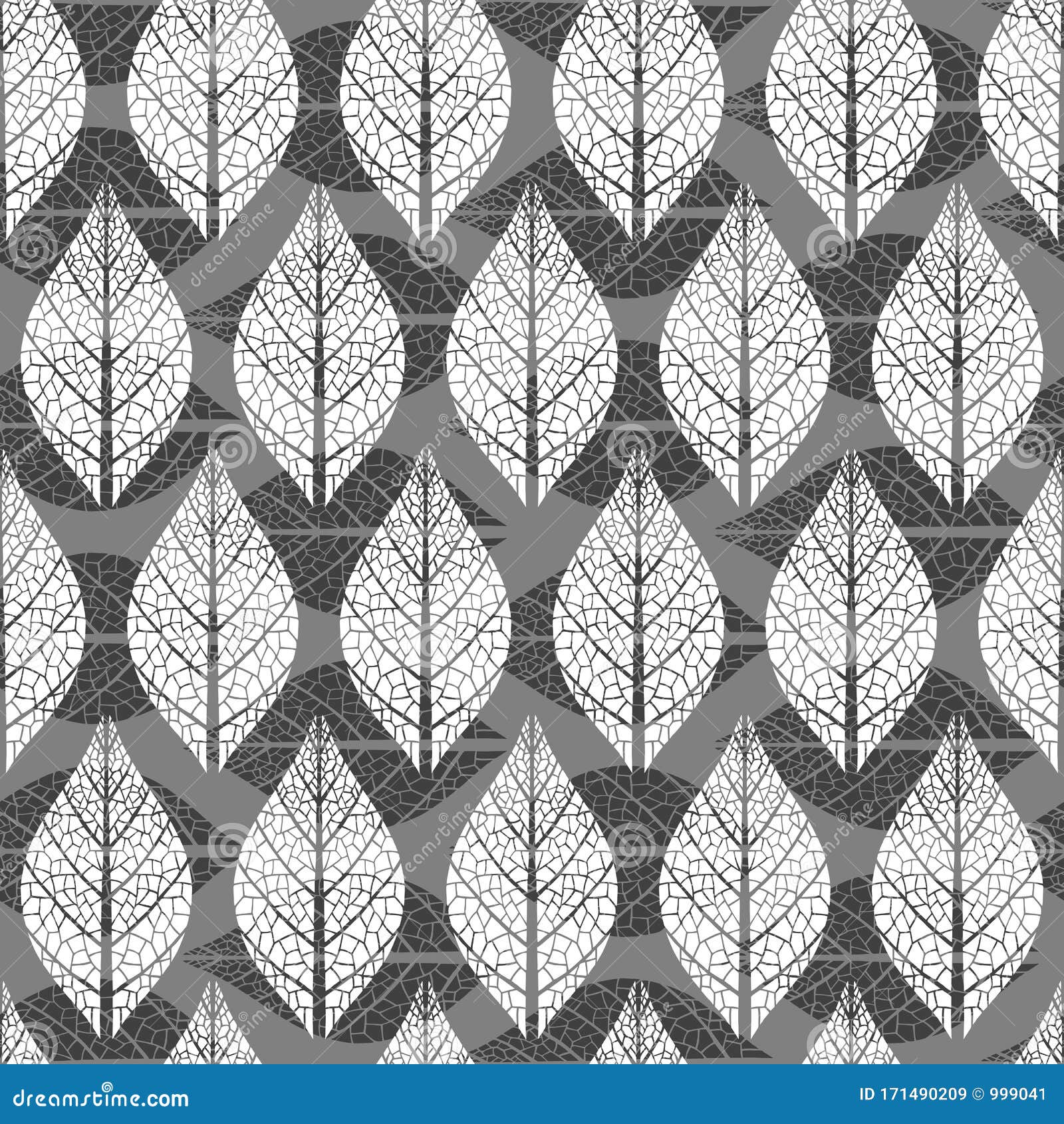 Seamless Pattern. Leaflet with Veins. Eps10 Vector Stock Illustration ...
