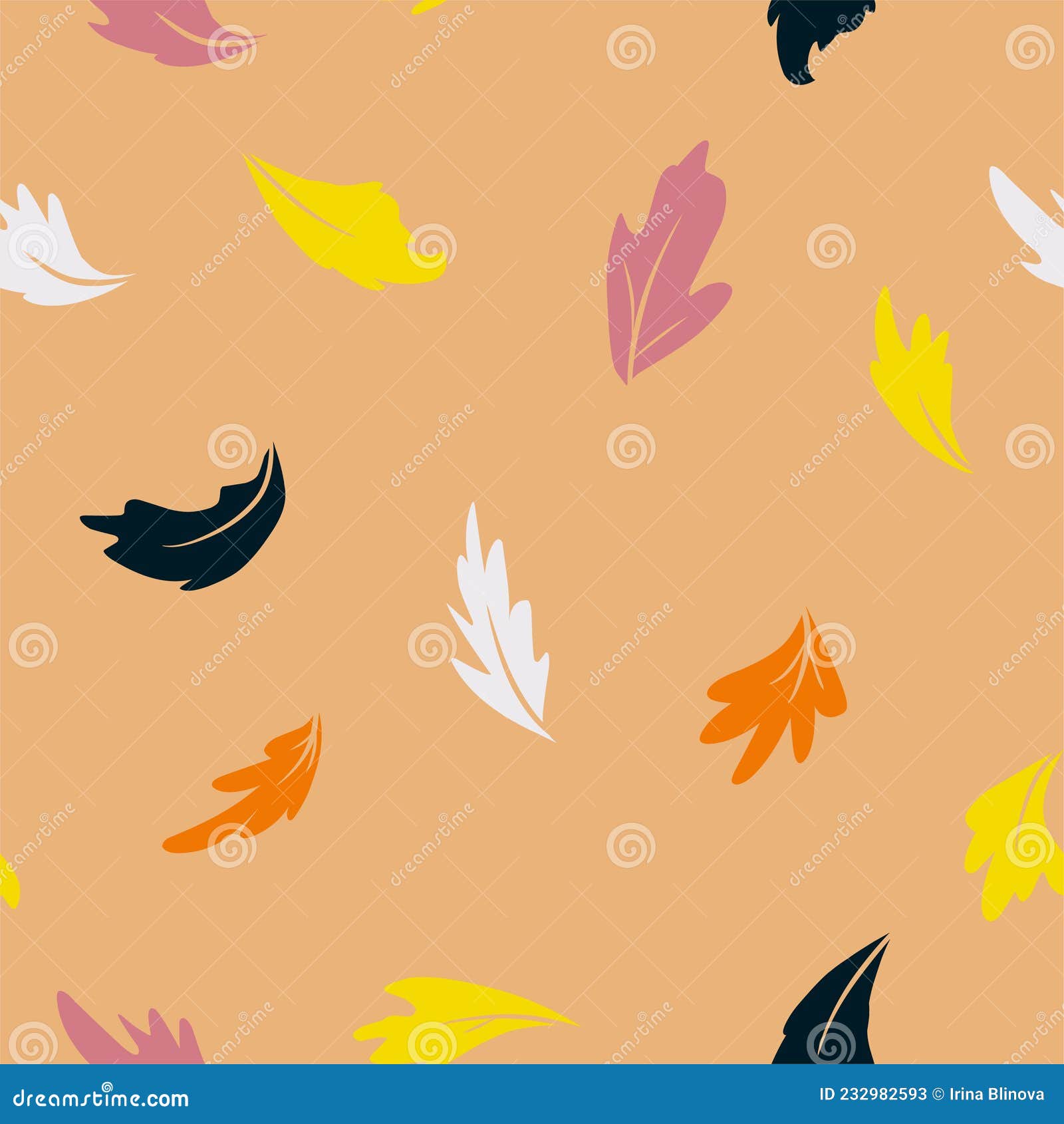 Seamless Pattern Leaves Autumn Print Background September October ...