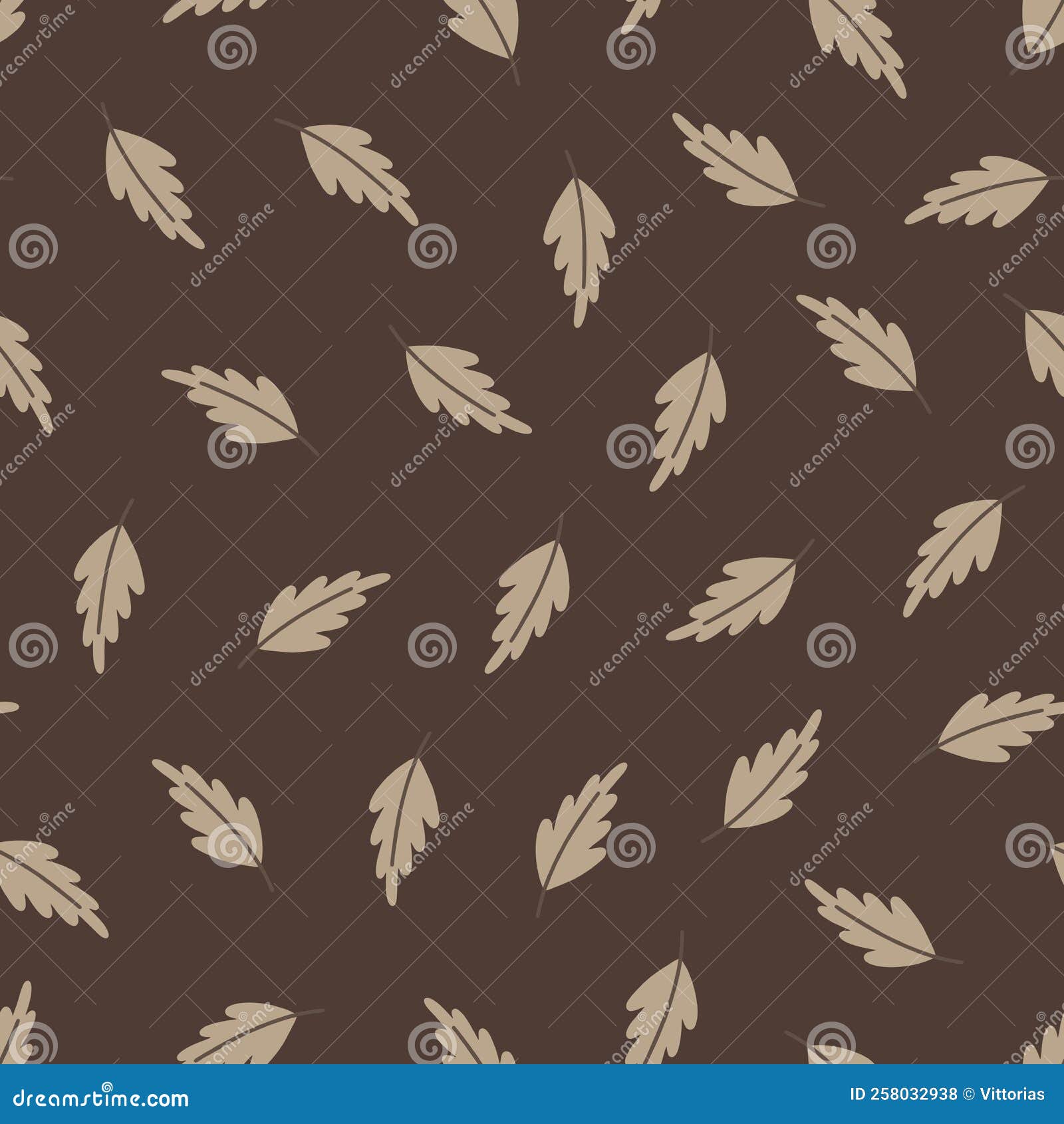 Seamless Pattern with Cute Leaves Stock Vector - Illustration of fabric ...