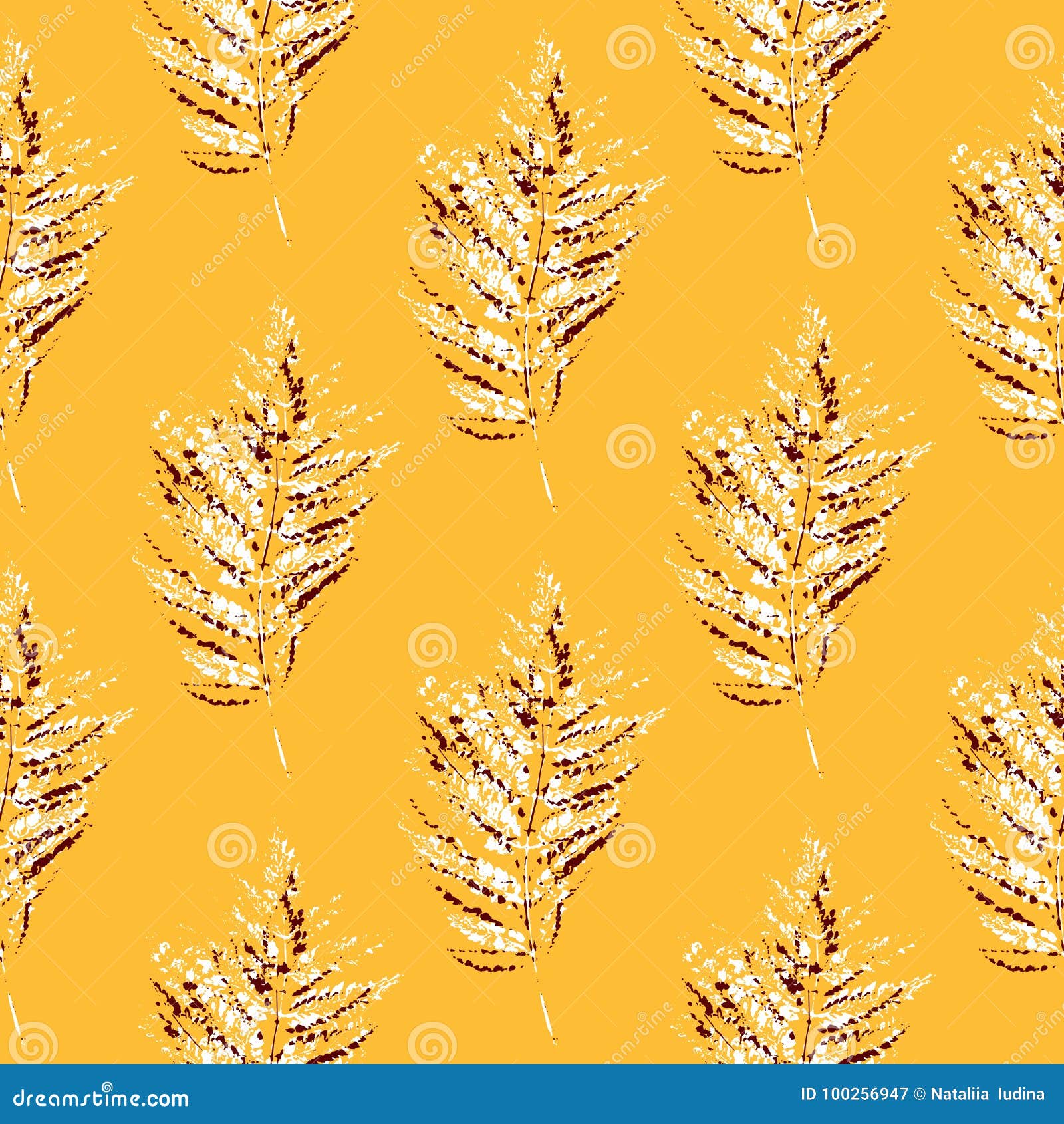 Seamless Pattern of Leaves. Leaf Imprints. Autumn Background Stock ...