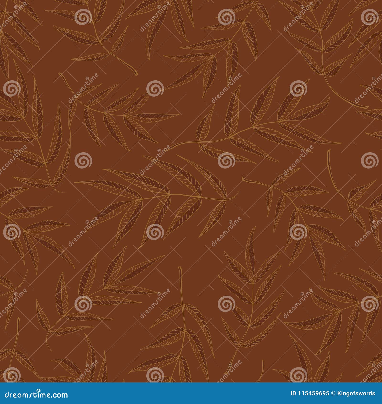 Seamless Pattern from Leaves of Mountain Ash Stock Vector ...