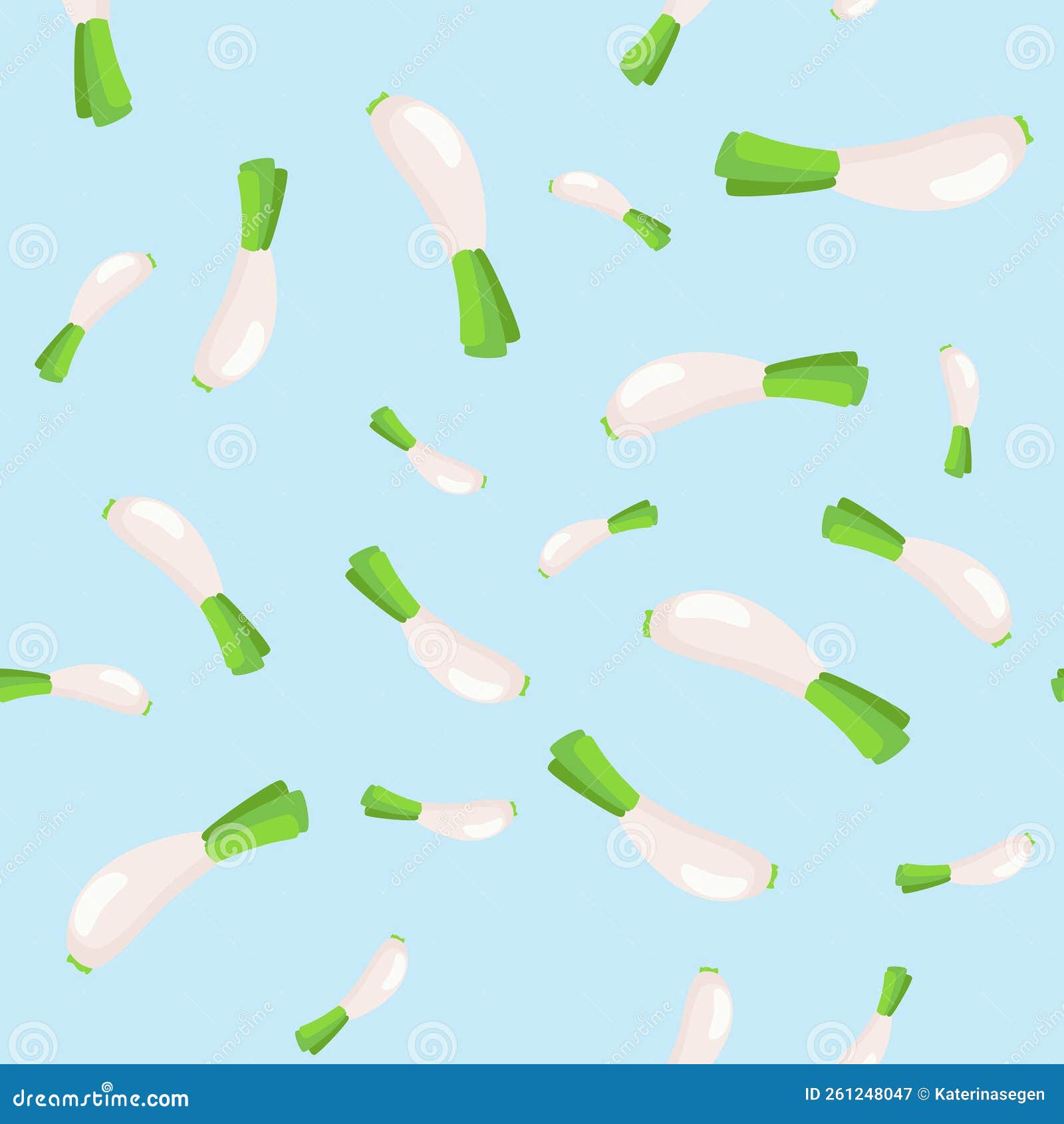 Seamless Pattern Leek on a Blue Background. Vegetables in Cartoon ...