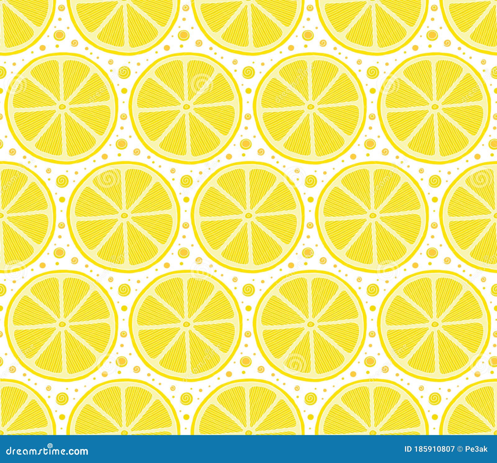 Seamless Pattern with Lemon Stock Vector - Illustration of isolated ...