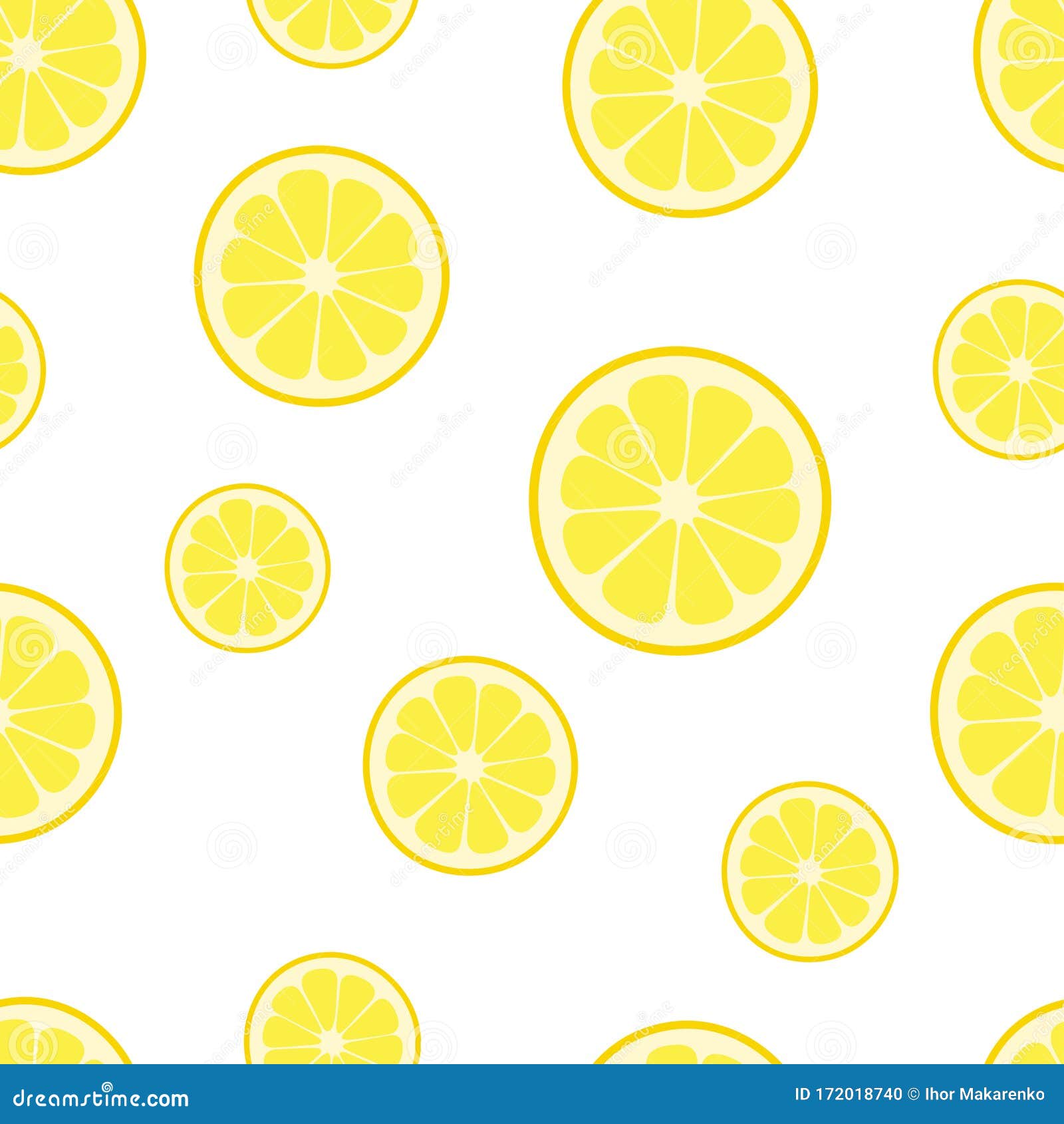 Seamless Pattern Lemon on a White Background Stock Vector ...