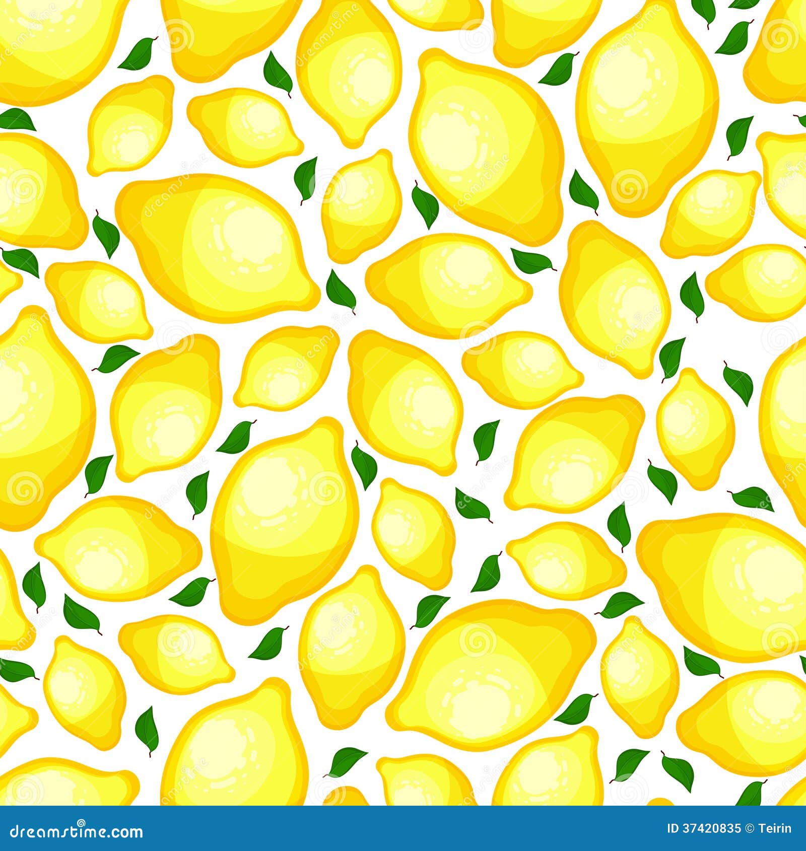 Seamless Pattern of Lemons, Vector Illustration. Stock Vector ...