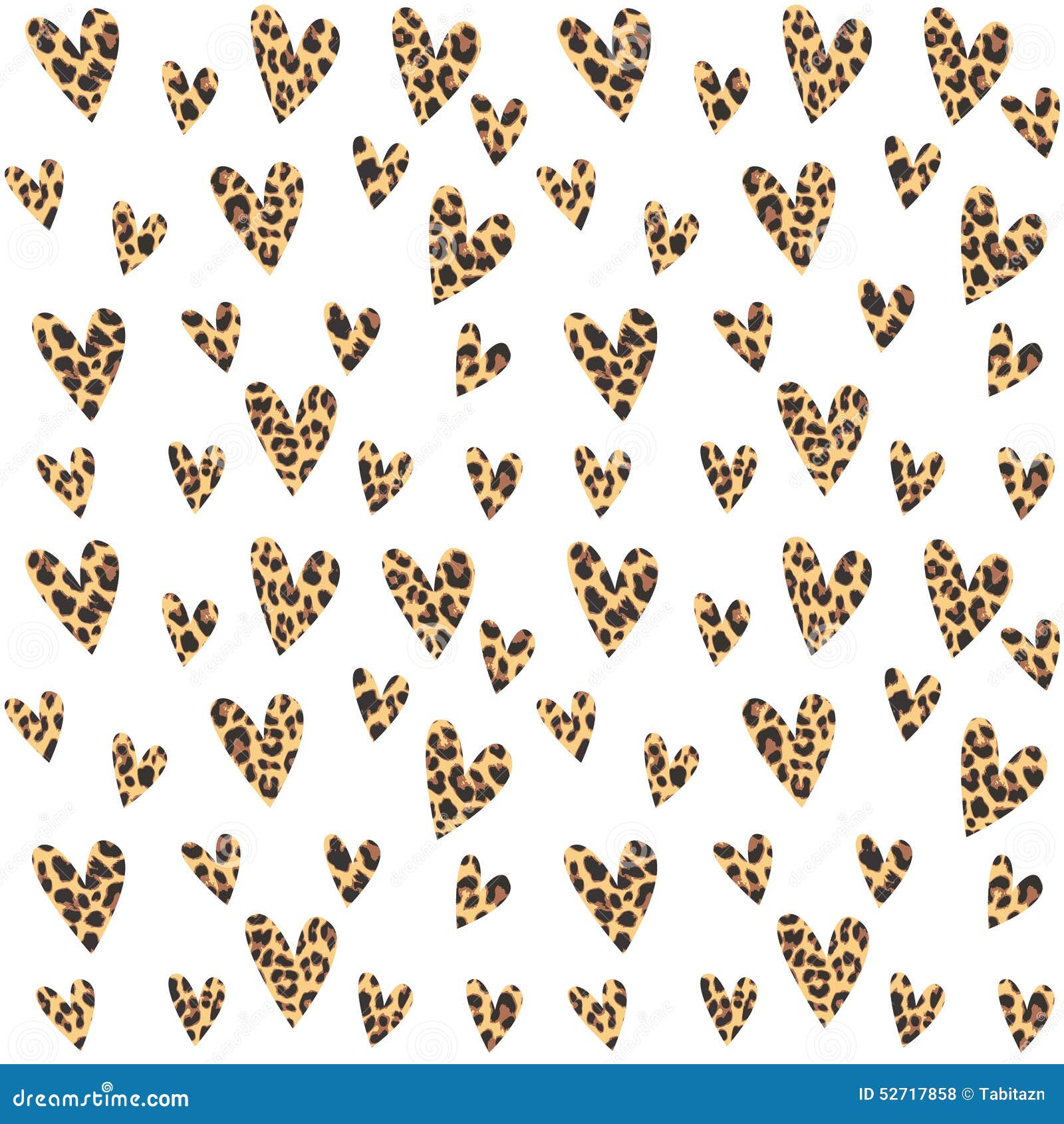 Seamless Pattern with Leopard Hearts, Trendy Design, Stock Vector ...