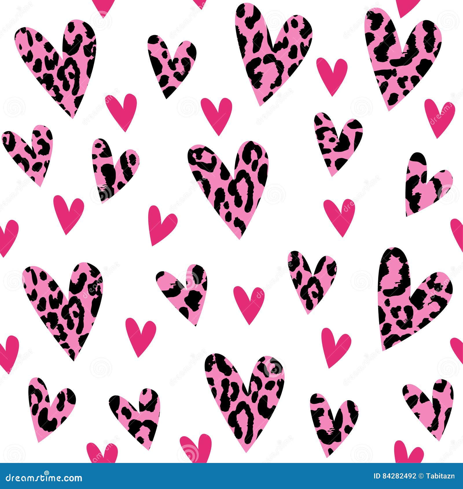 Seamless Pattern with Leopard Hearts, Trendy Design, Vector Illustration Background. Stock ...