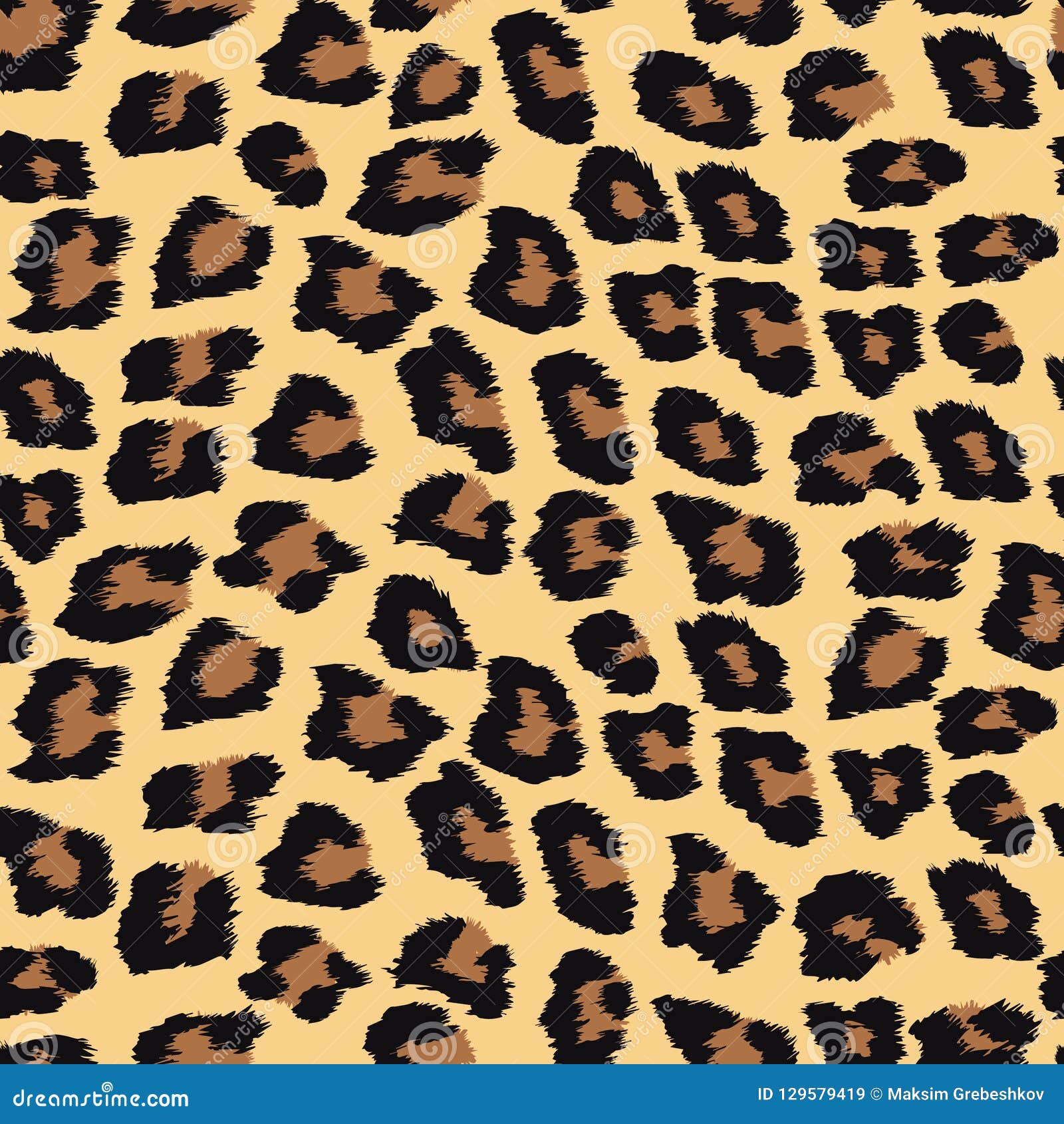 Seamless Pattern with Leopard Skin Stock Illustration - Illustration of ...
