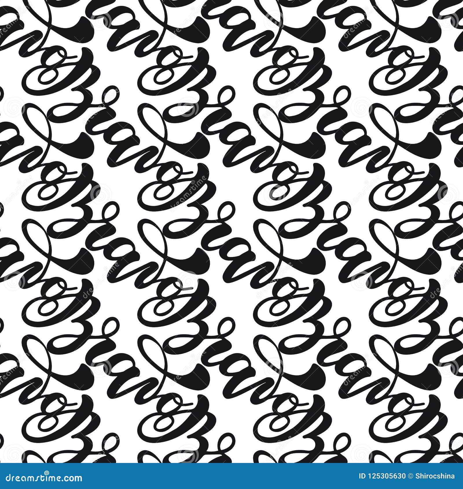 Seamless Pattern with Lettering Bravo. Vector Typography, Hand ...