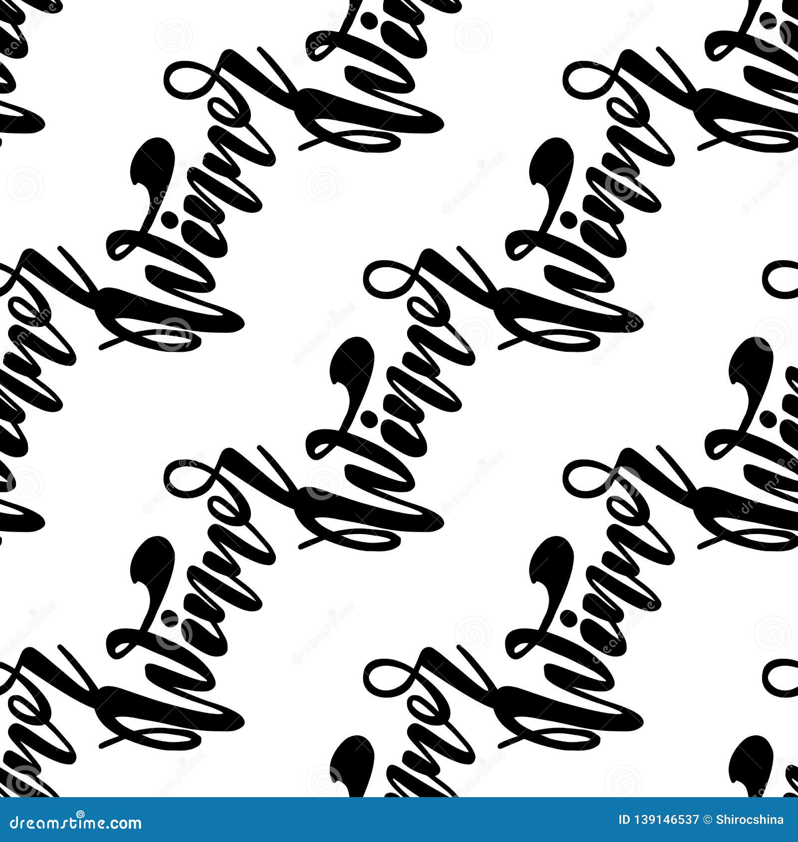 Seamless Pattern with Lettering Winner. Vector Typography, Hand ...