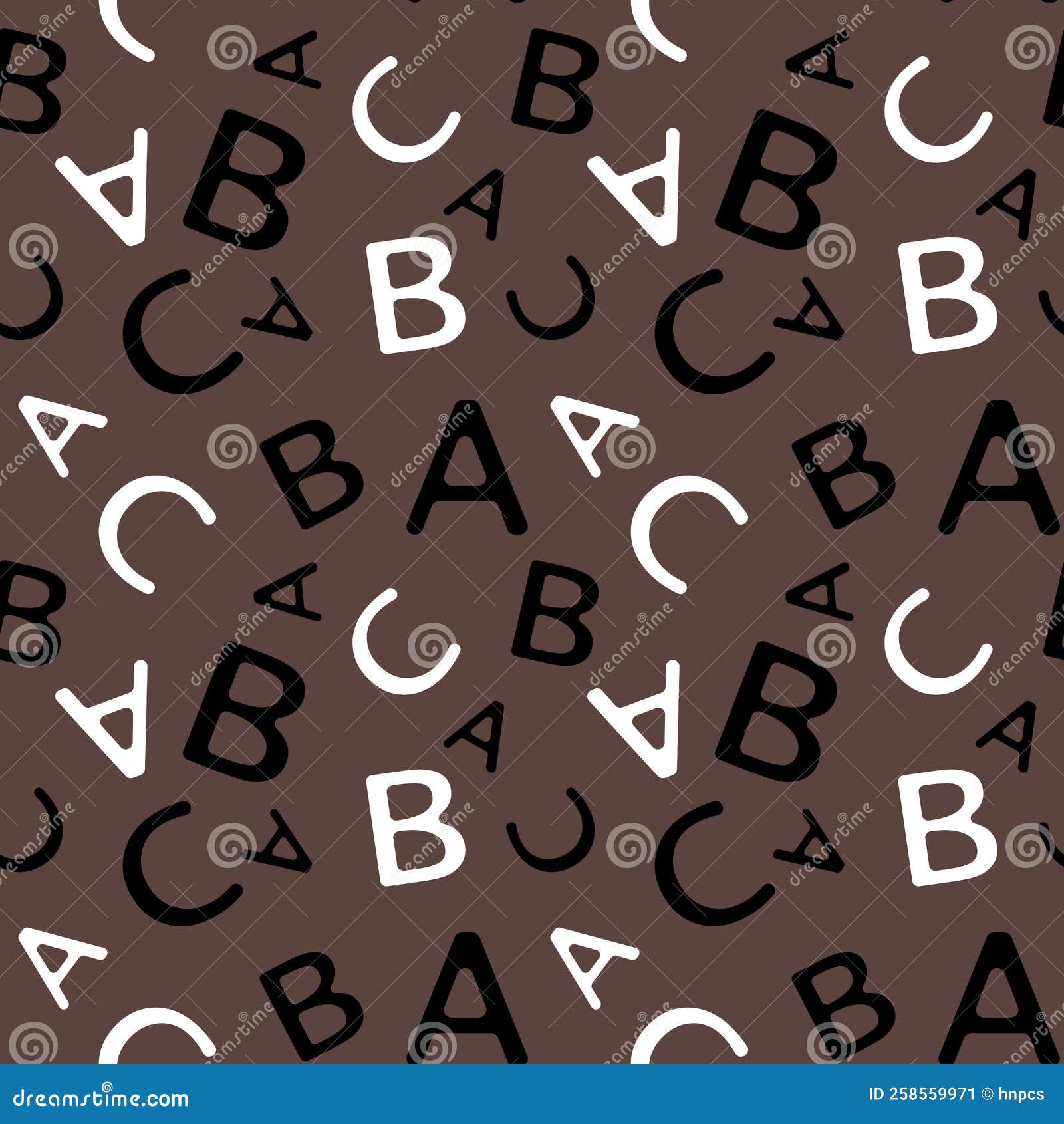 Seamless Pattern with Letters of the Alphabet in Random Order on a ...