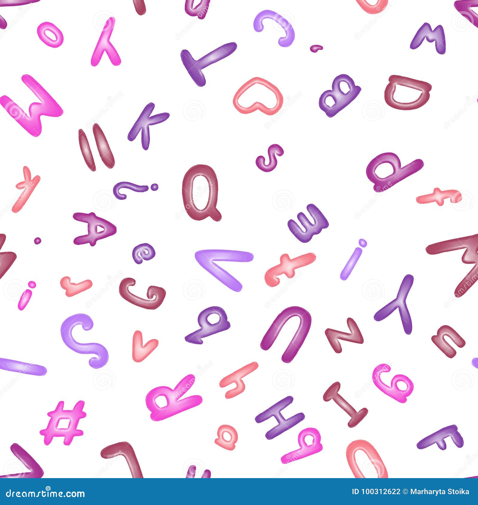 Seamless Pattern with Letters of the Alphabet. Wallpaper with ABC ...