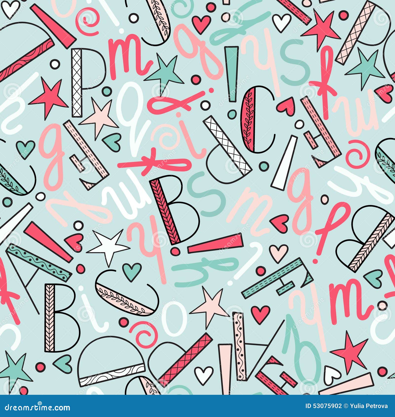 Seamless Pattern of Letters. Stock Vector - Illustration of seamless ...