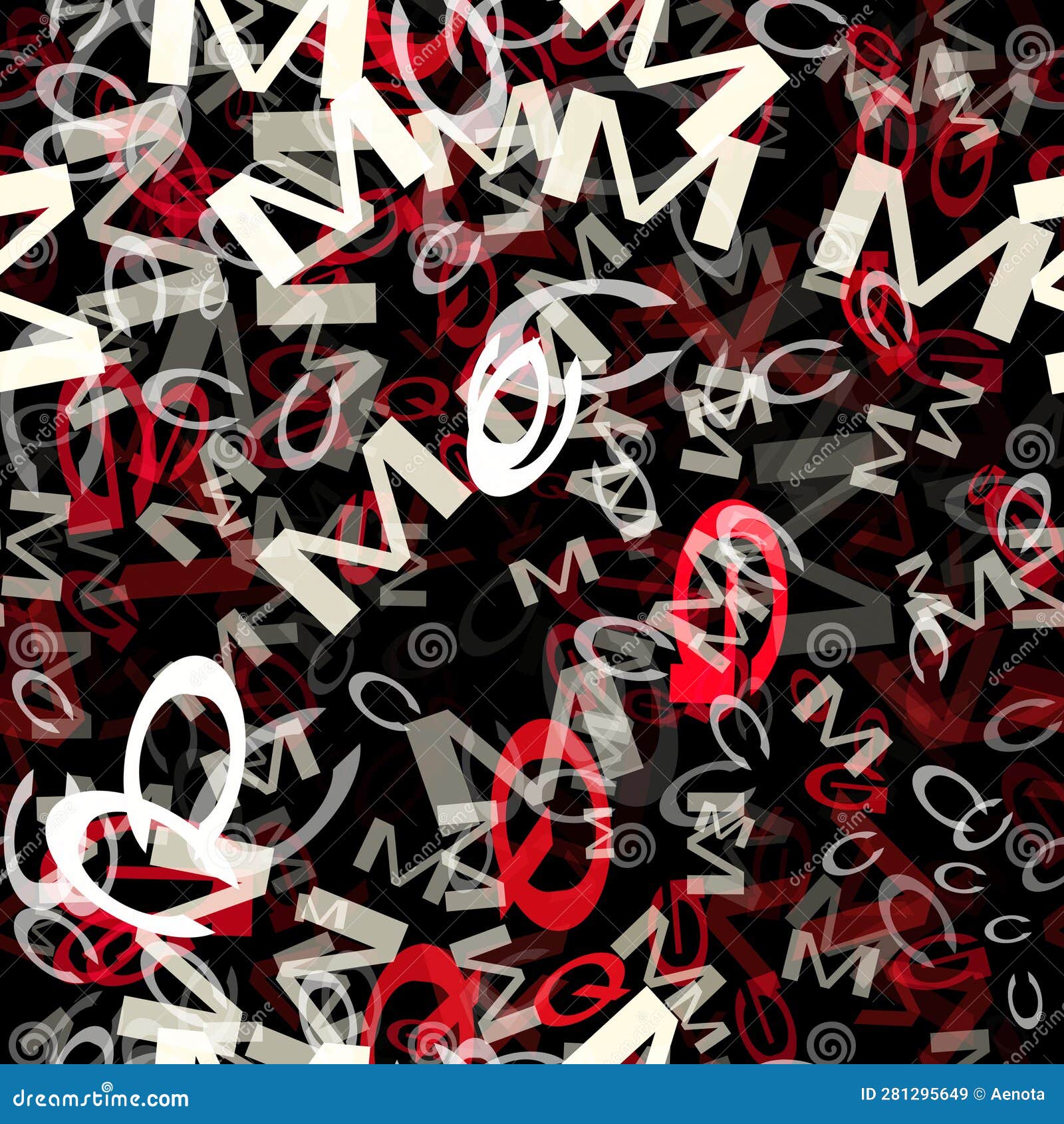 Seamless Pattern of Letters Conglomeration Stock Vector - Illustration ...