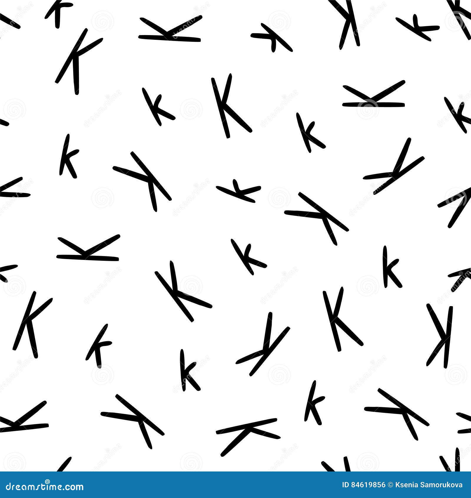 Seamless Pattern - Letters K Stock Vector - Illustration of handwriting ...
