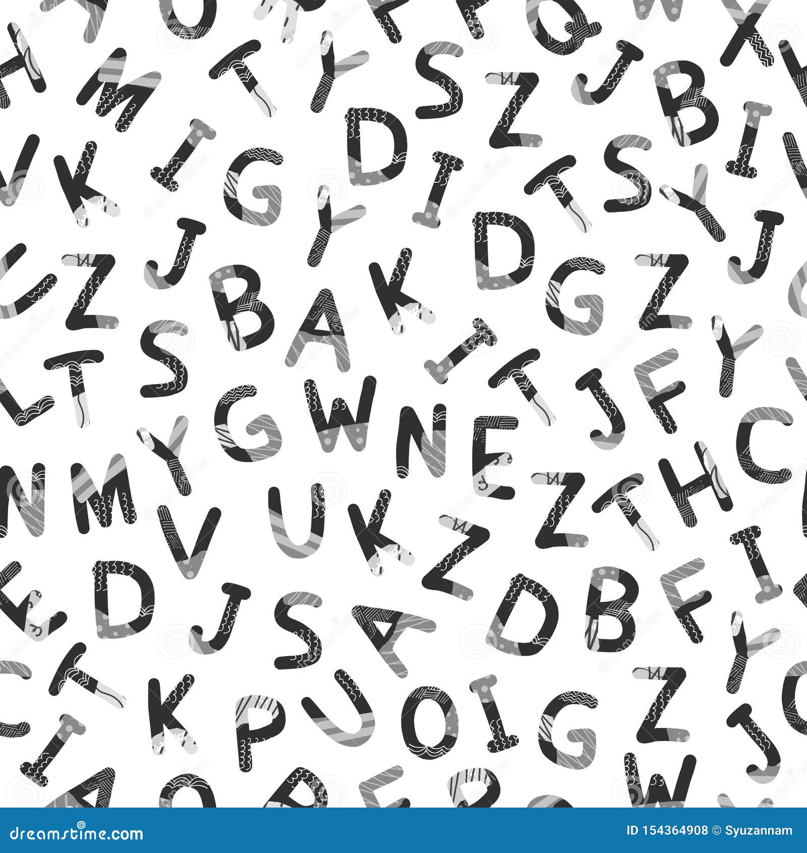 Vector Seamless Pattern with Letters. Simple Cover Stock Vector ...