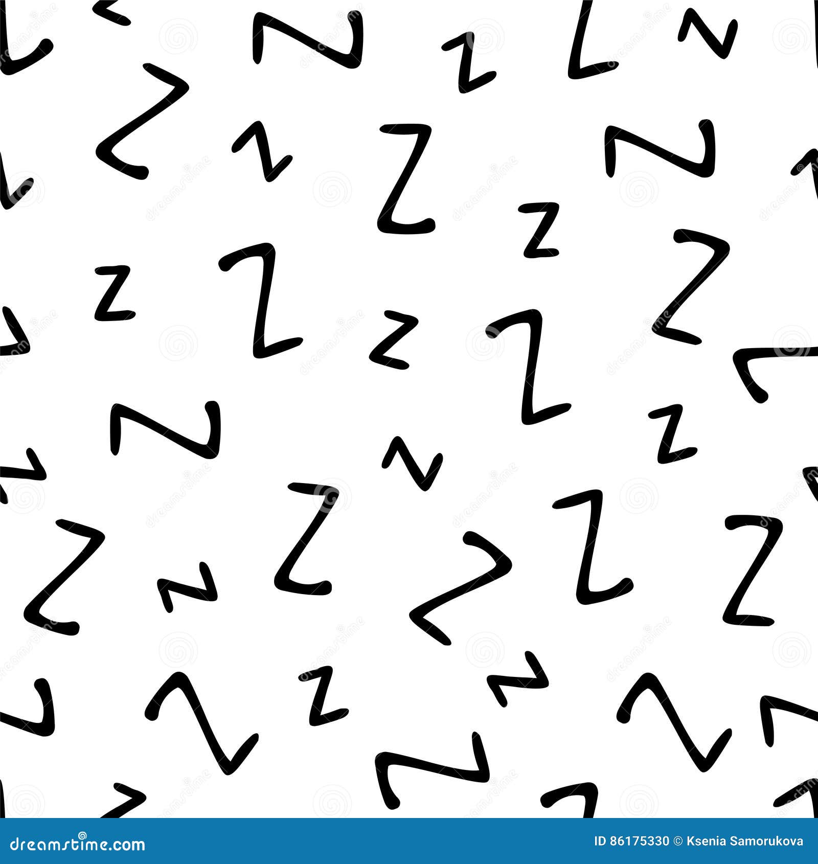 Seamless Pattern - Letters Z Stock Vector - Illustration of doodle ...