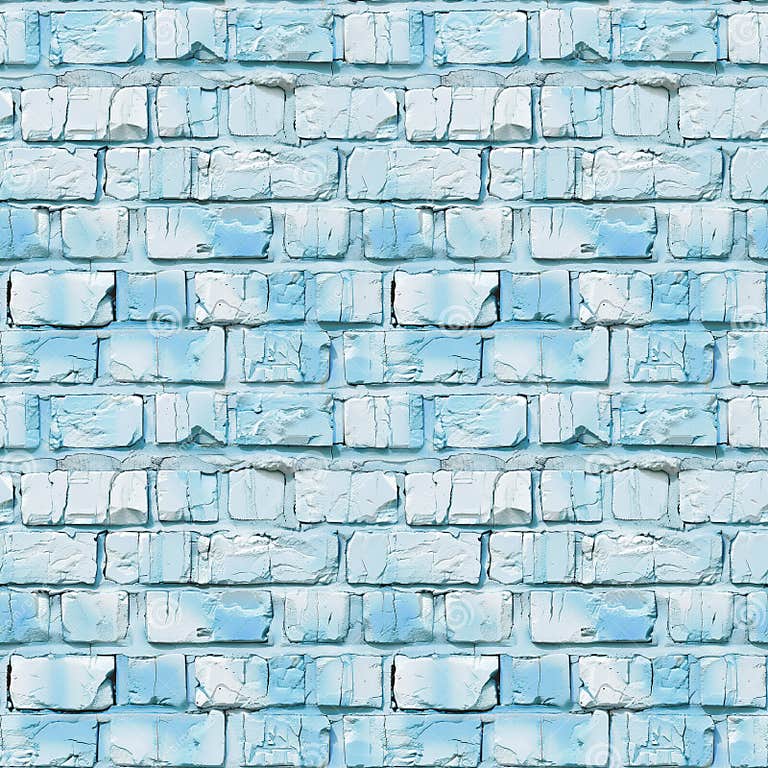 Seamless Pattern with Light Blue Brick Wall Texture. Stock Illustration ...