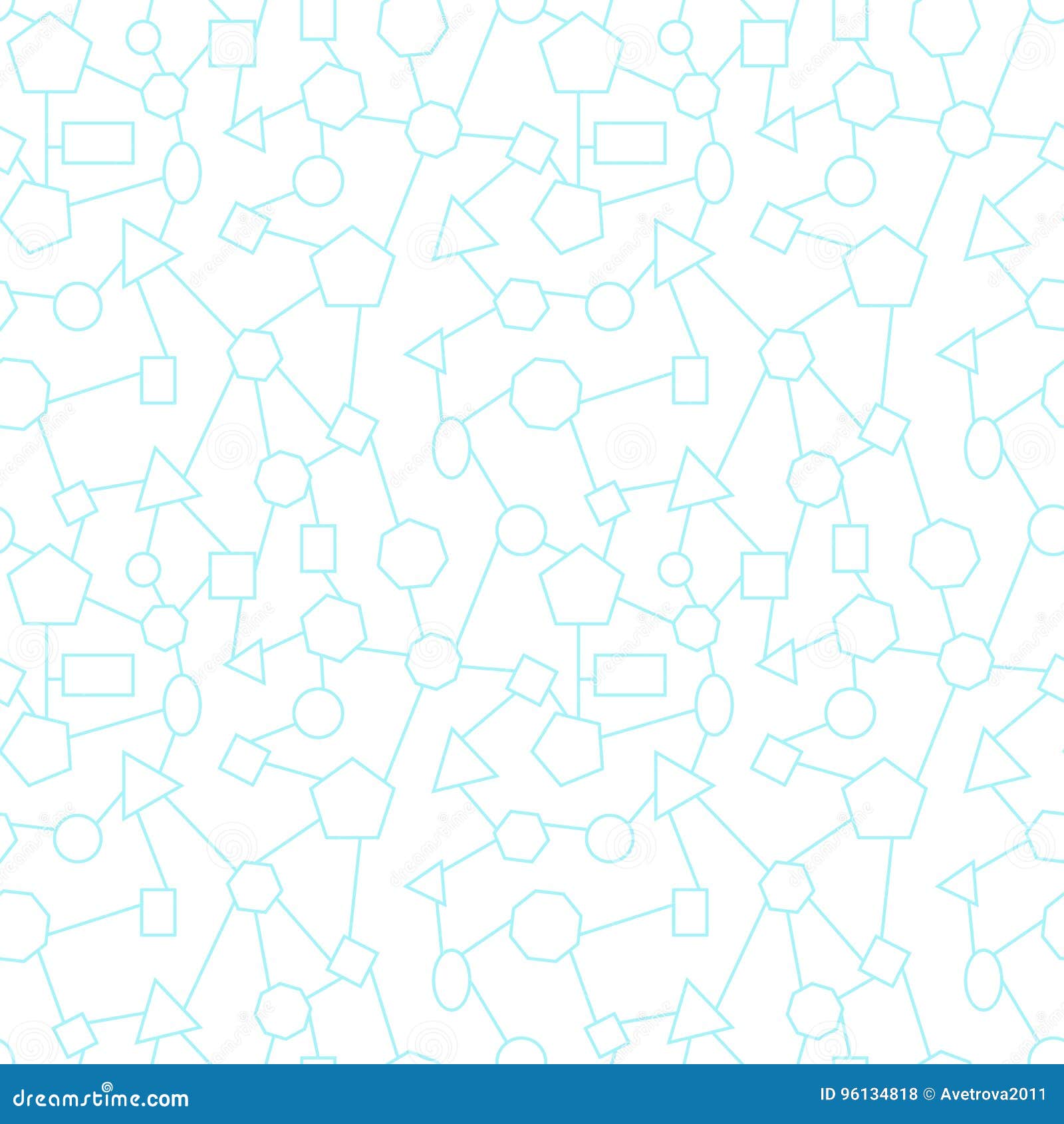 Seamless Pattern with Light Blue Geometric Shapes on White Background ...