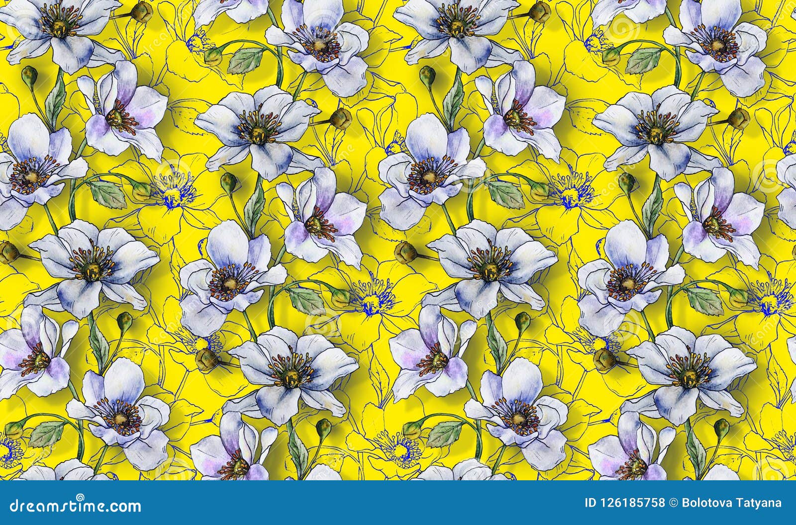 Seamless Pattern, Light Flowers on a Light Background, Wallpaper Stock ...