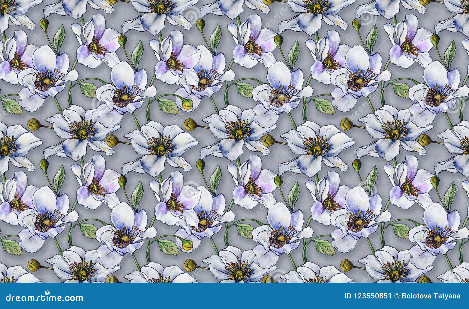 Seamless Pattern, Light Flowers on a Light Background, Wallpaper Stock ...