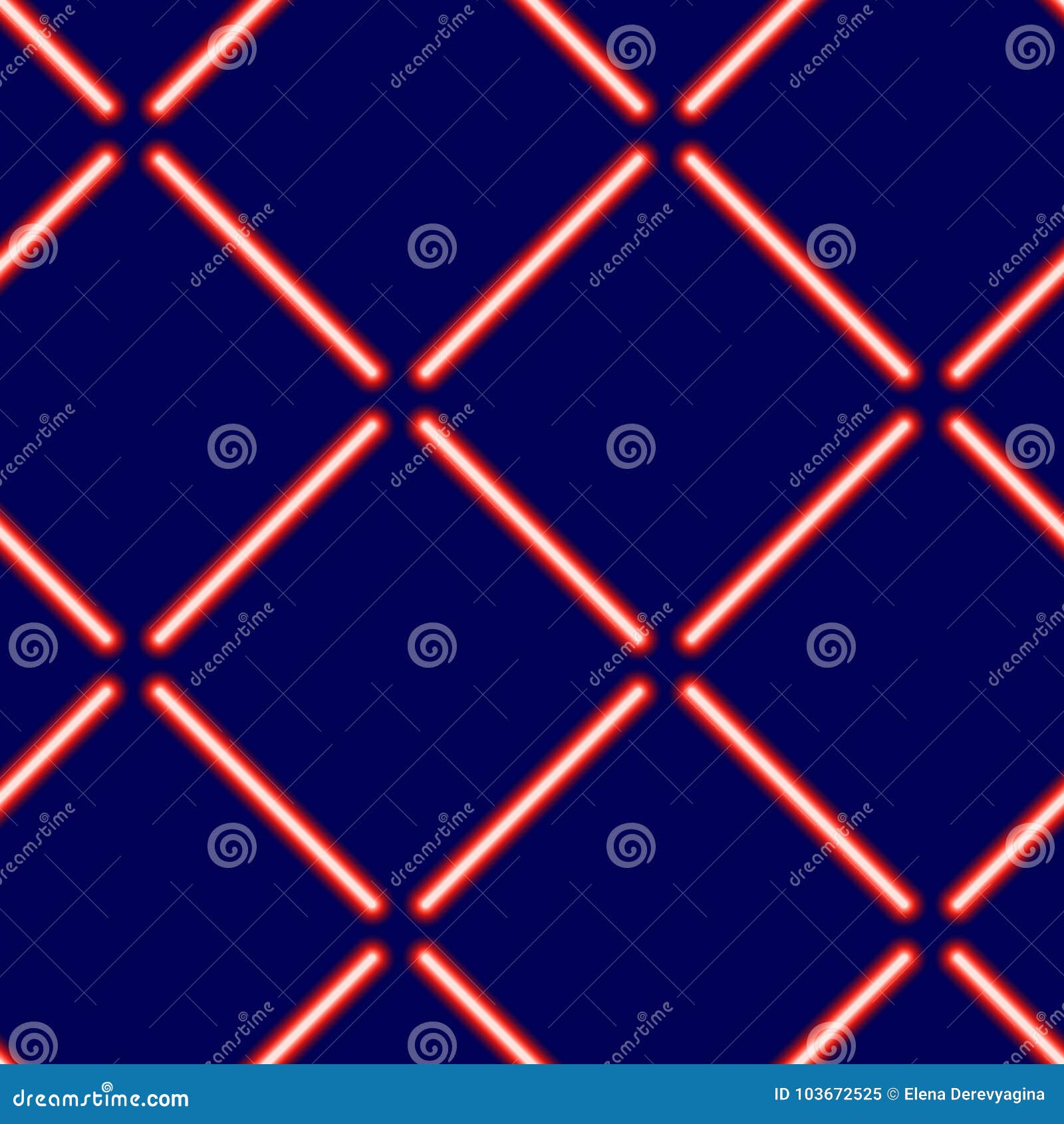Seamless Pattern from Light Neon Red Rays on a Blue Background Stock ...