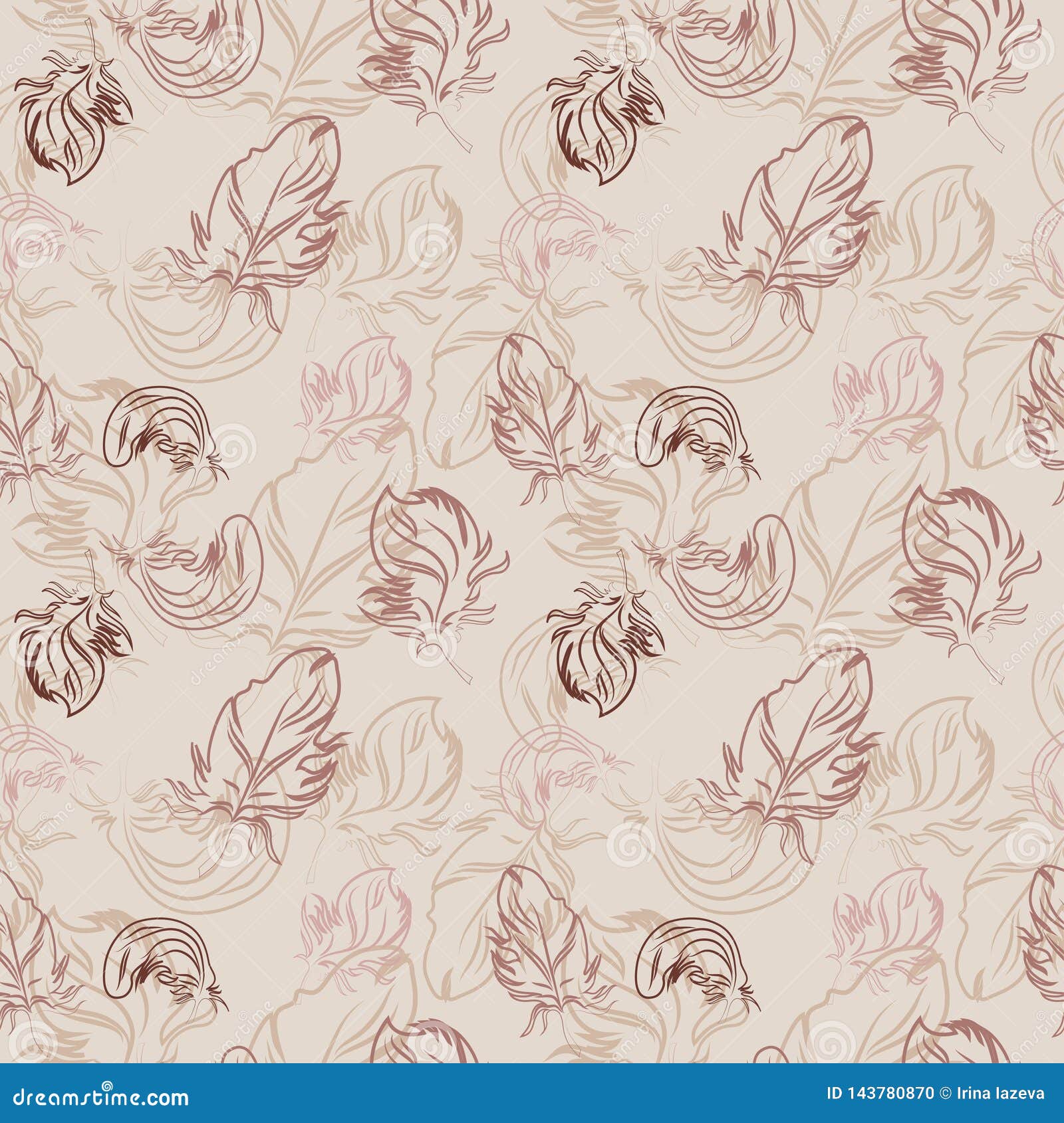 Seamless Pattern with Light and Soft Feathers Stock Vector ...
