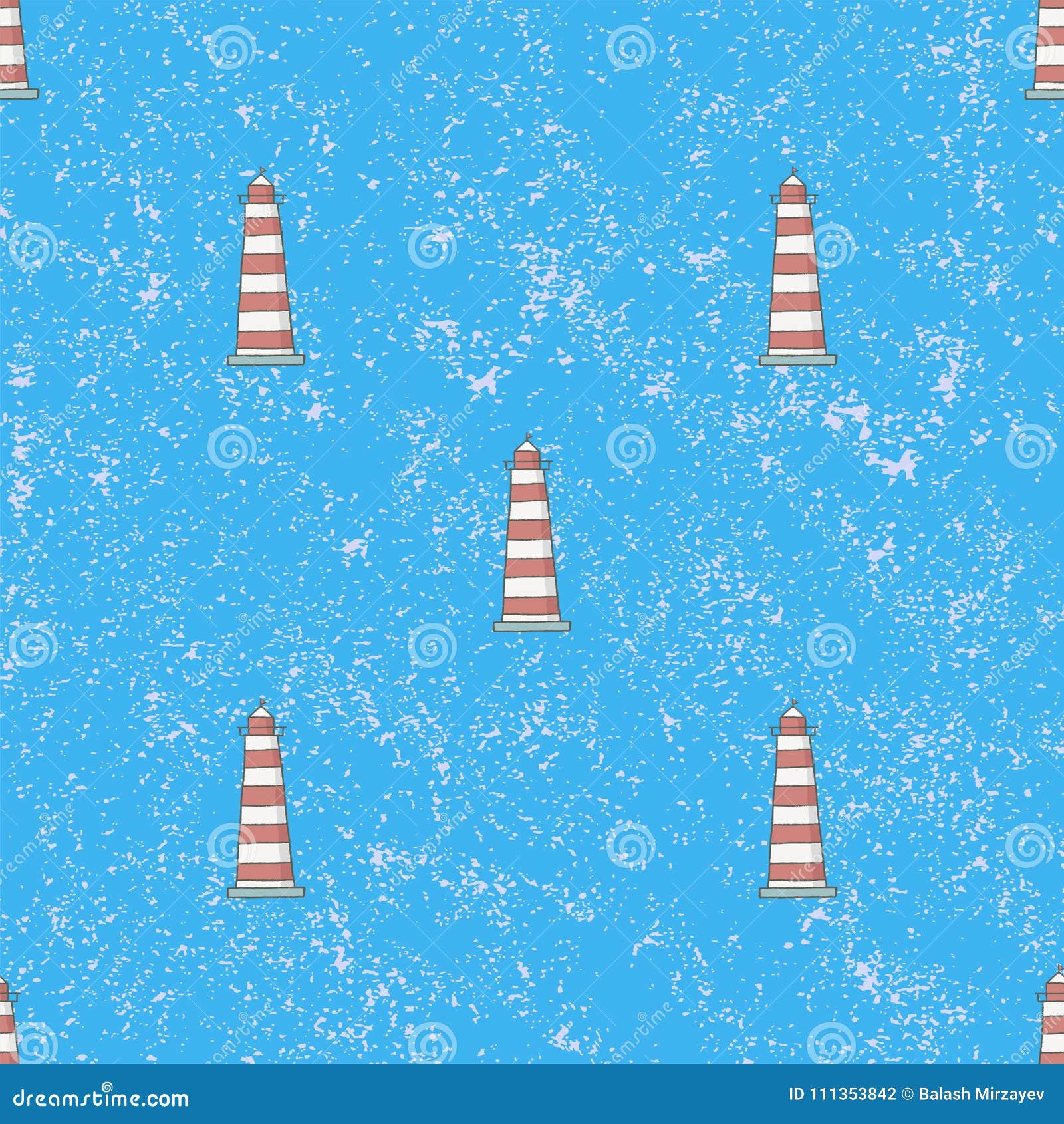 Seamless Pattern Lighthouses Background. Stock Vector - Illustration of ...