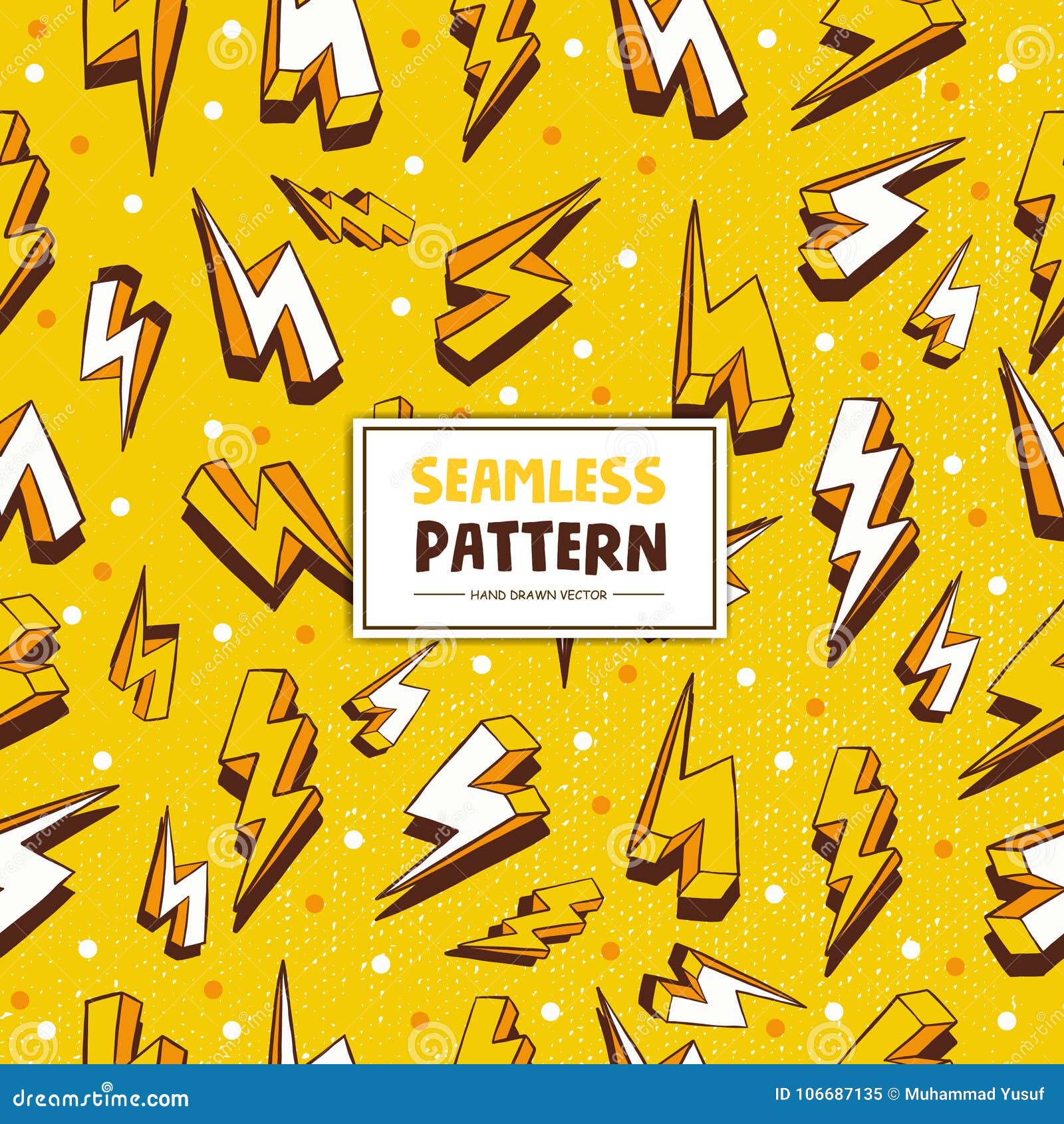 Seamless Pattern with Lightning Bold Stock Vector - Illustration of ...