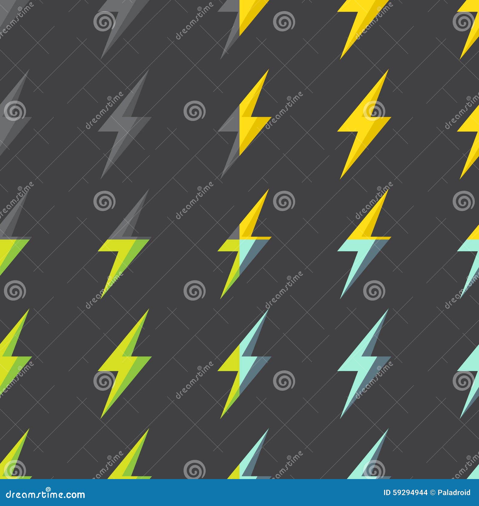 Seamless Pattern with Lightning Stock Vector - Illustration of endless ...