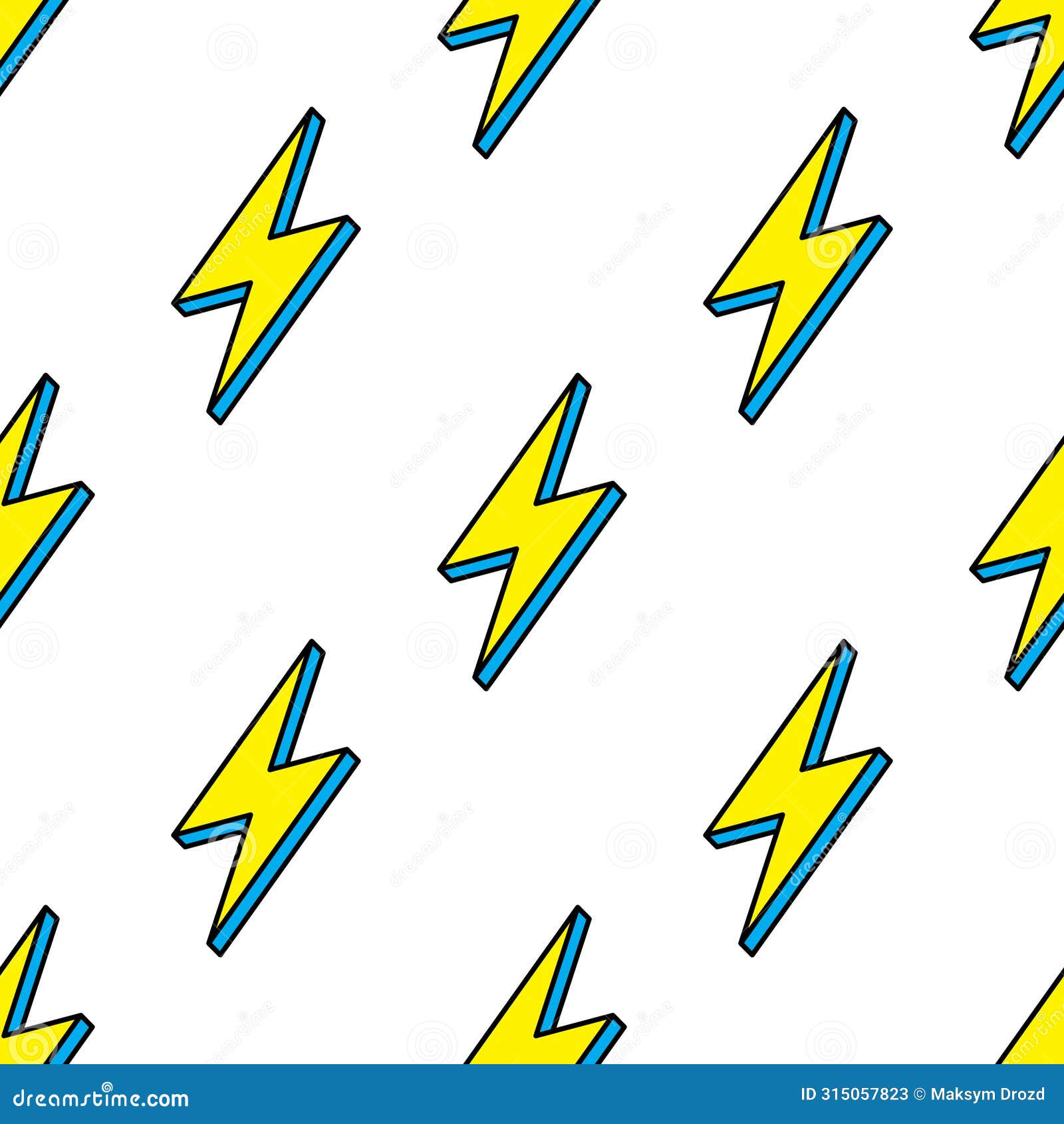 Seamless Pattern with Lightning. Flat Vector Illustration. for Printing ...