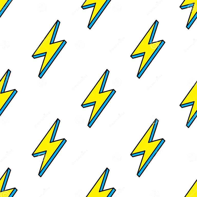 Seamless Pattern with Lightning. Flat Vector Illustration. for Printing ...