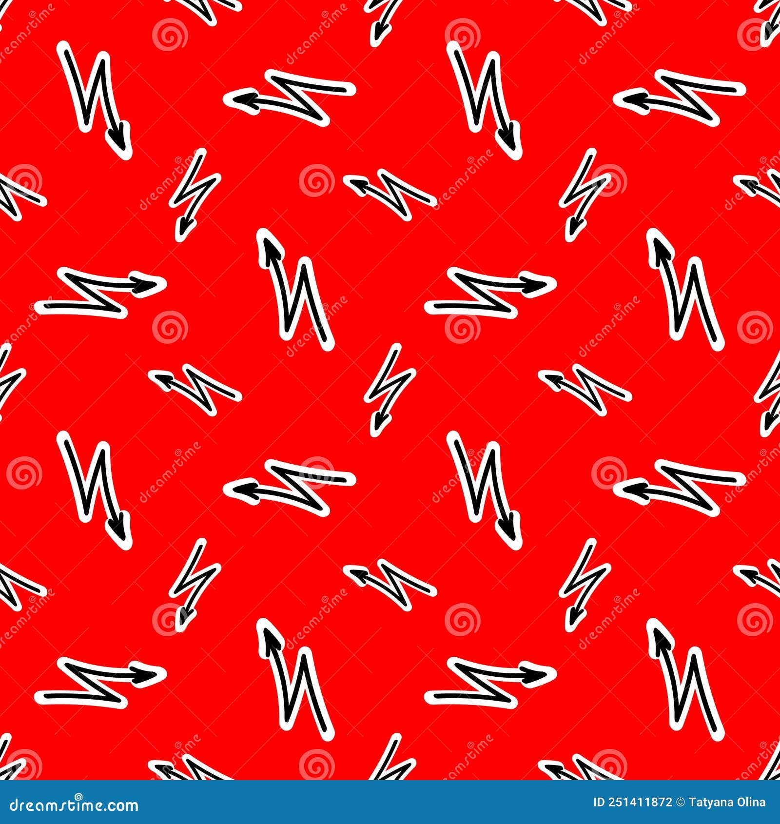 Seamless Pattern with Lightning on a Red Backdrop Stock Vector ...