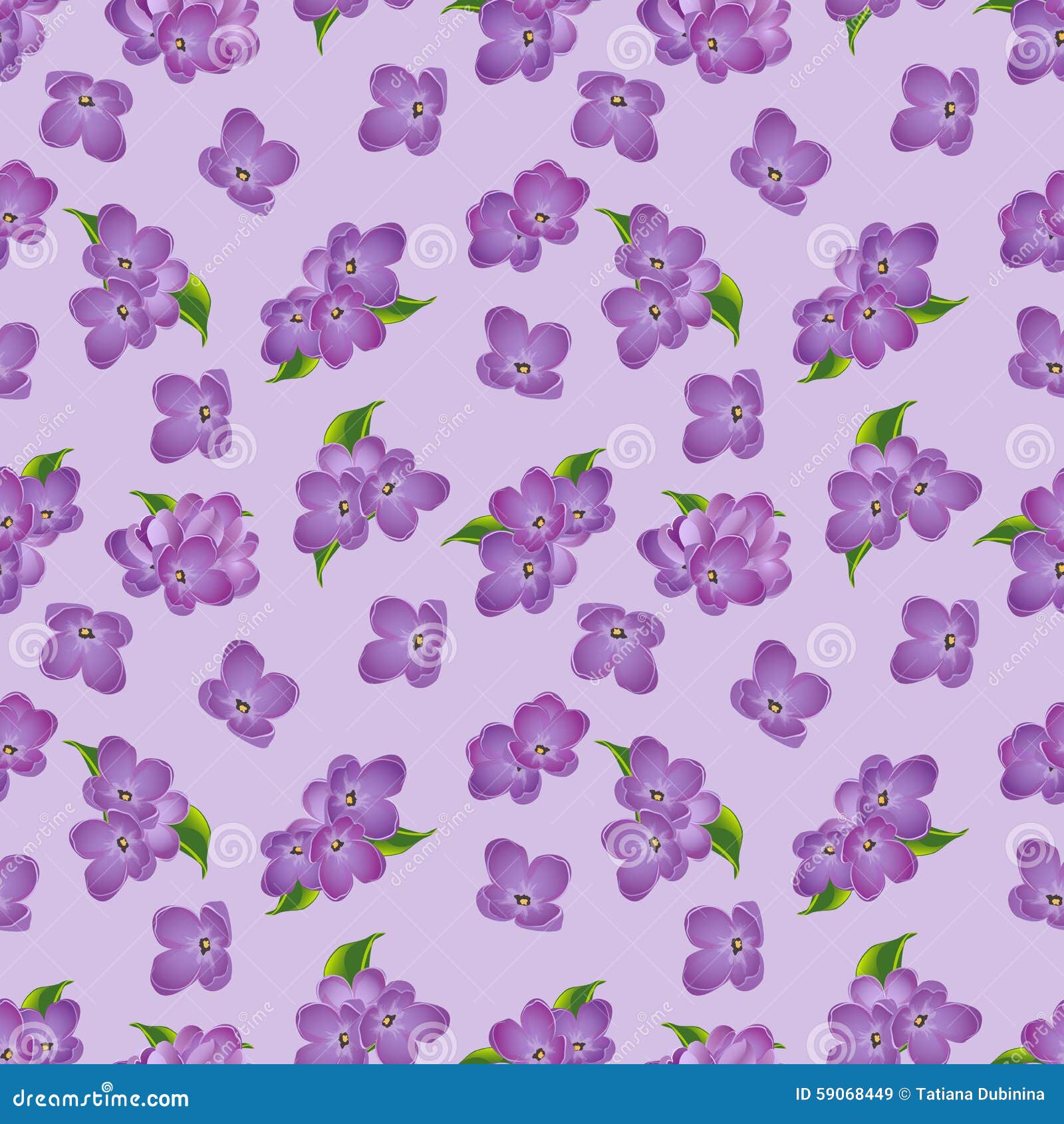 Seamless Pattern of Lilac Flowers Stock Vector - Illustration of ...