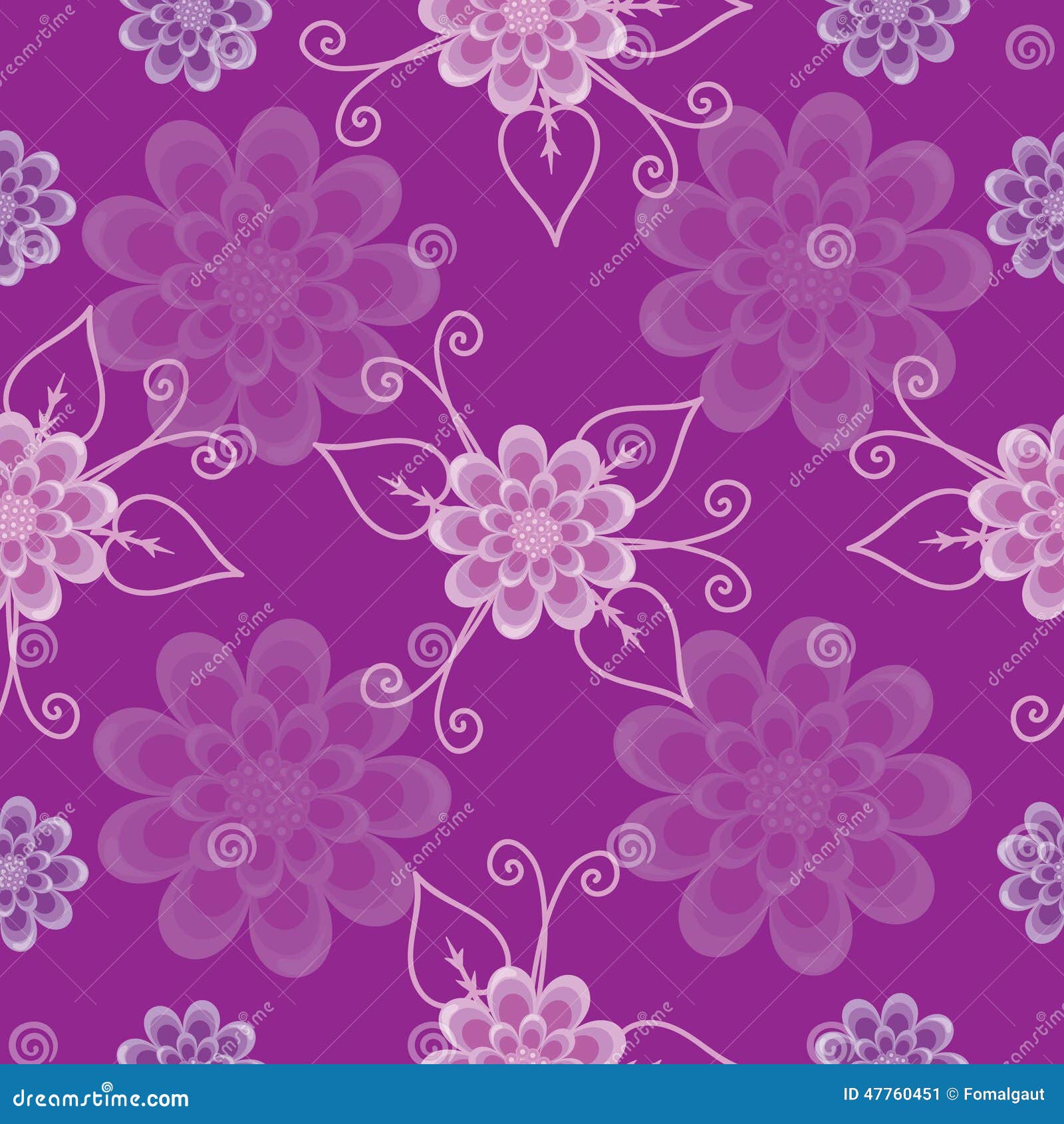 Seamless Pattern, Lilac Flowers Stock Vector - Illustration of drawing ...